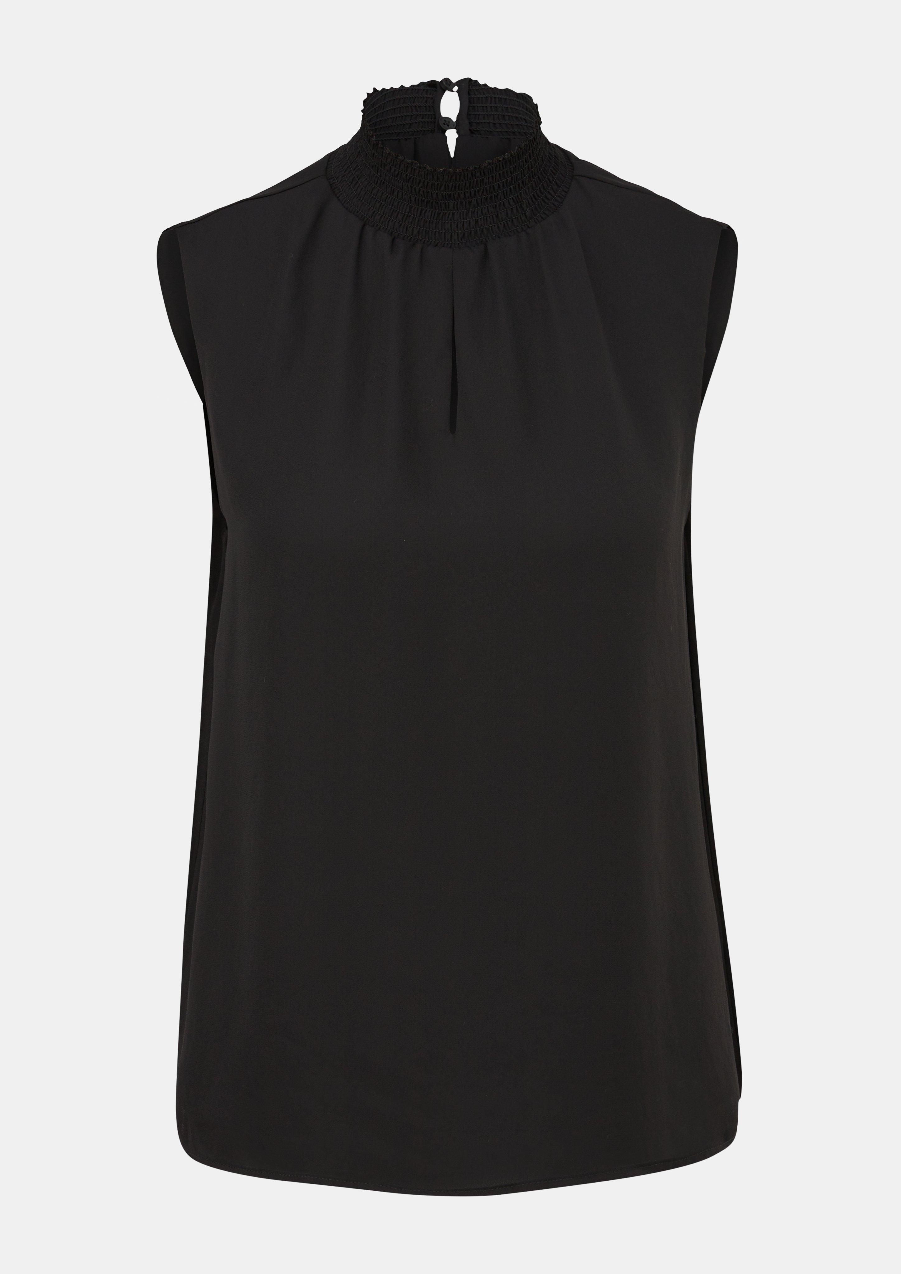 Crêpe blouse top - black | Comma