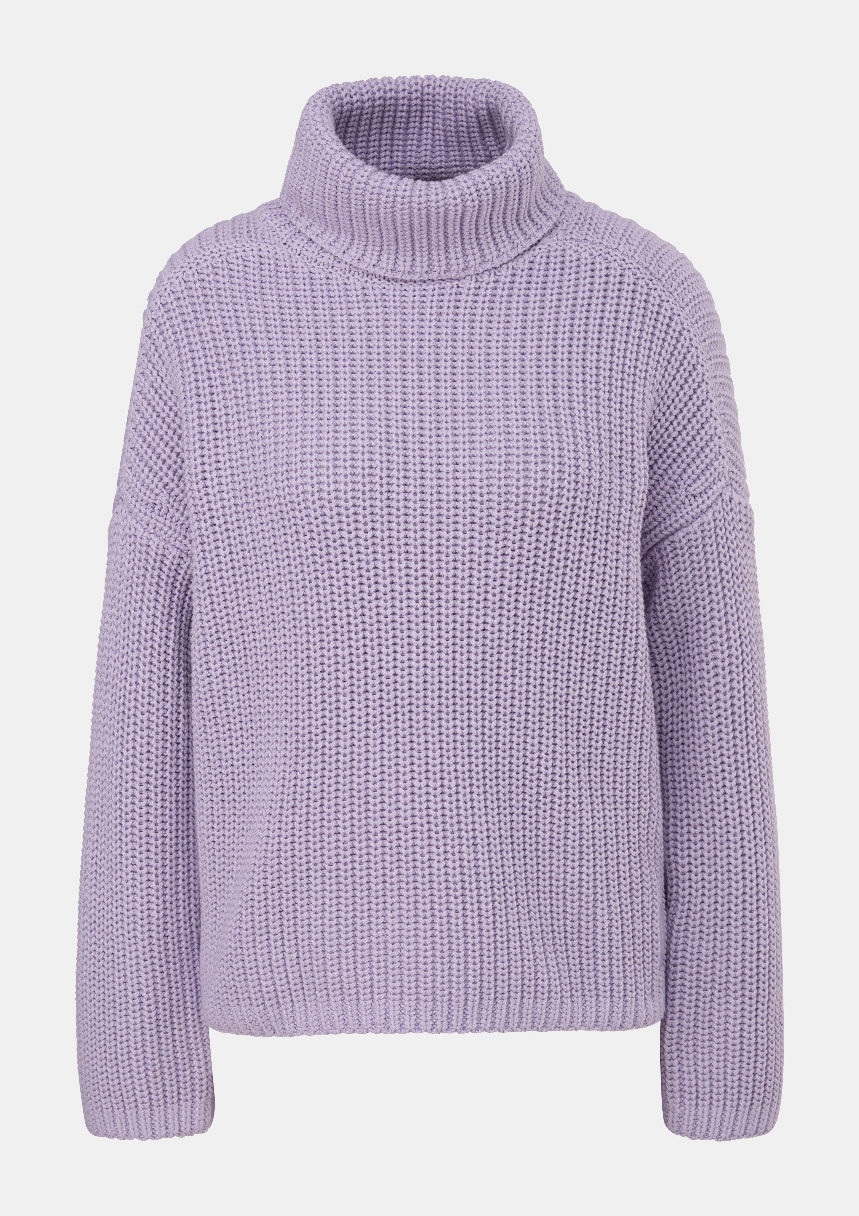 Rib knit jumper with a logo appliqué - lavender | Comma Rib knit jumper with a logo appliqué - lavender | Comma