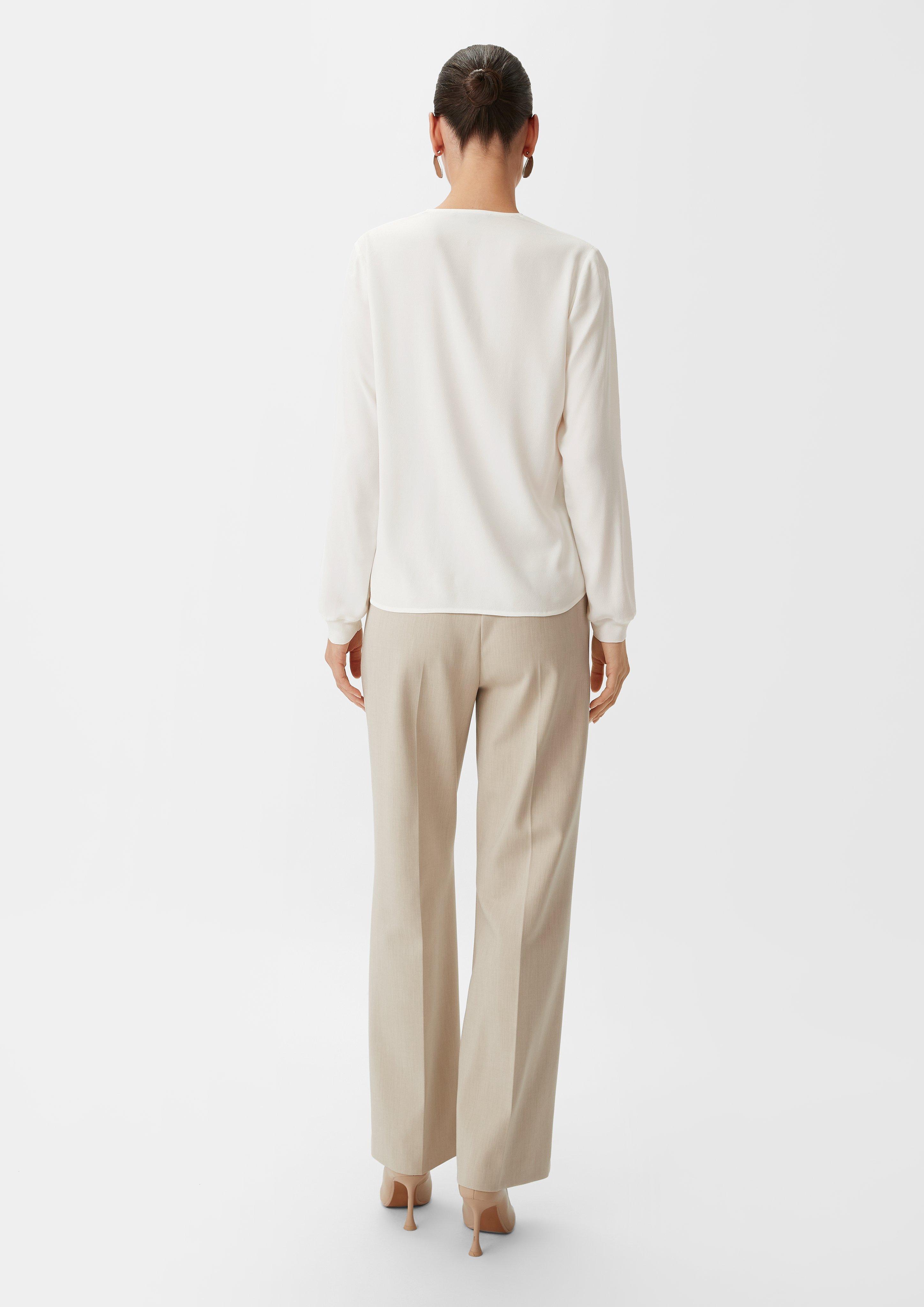 Crêpe blouse made of pure viscose - white | Comma
