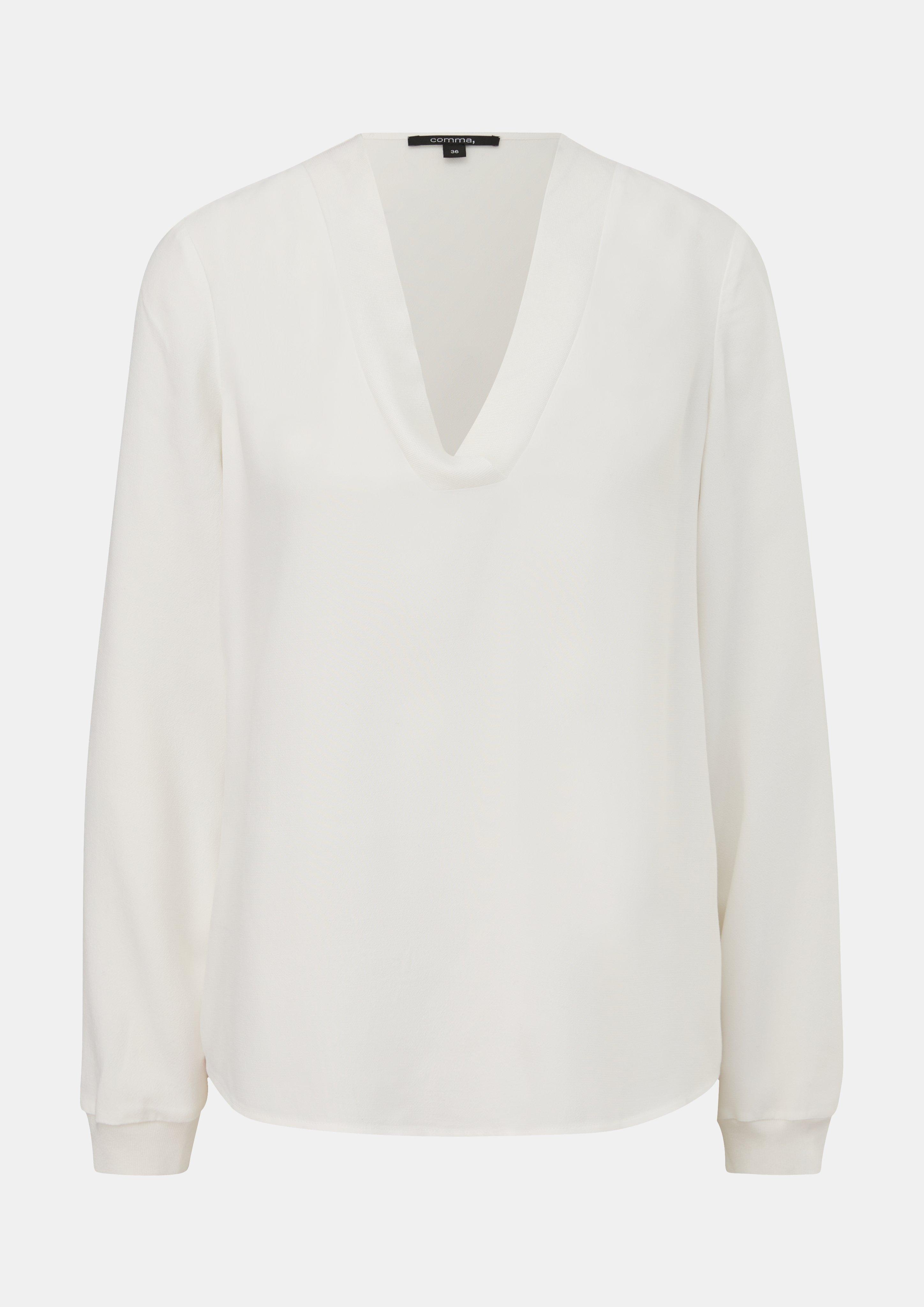 Crêpe blouse made of pure viscose - white | Comma
