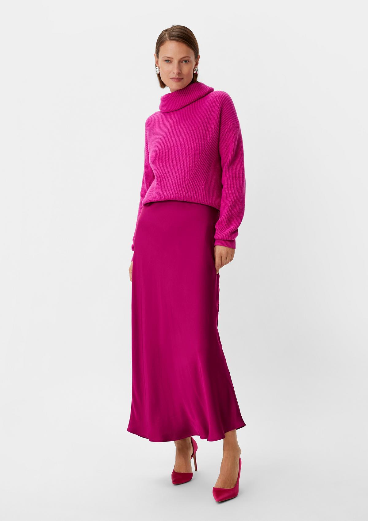 Satinrock aus reiner Viskose - pink | Comma