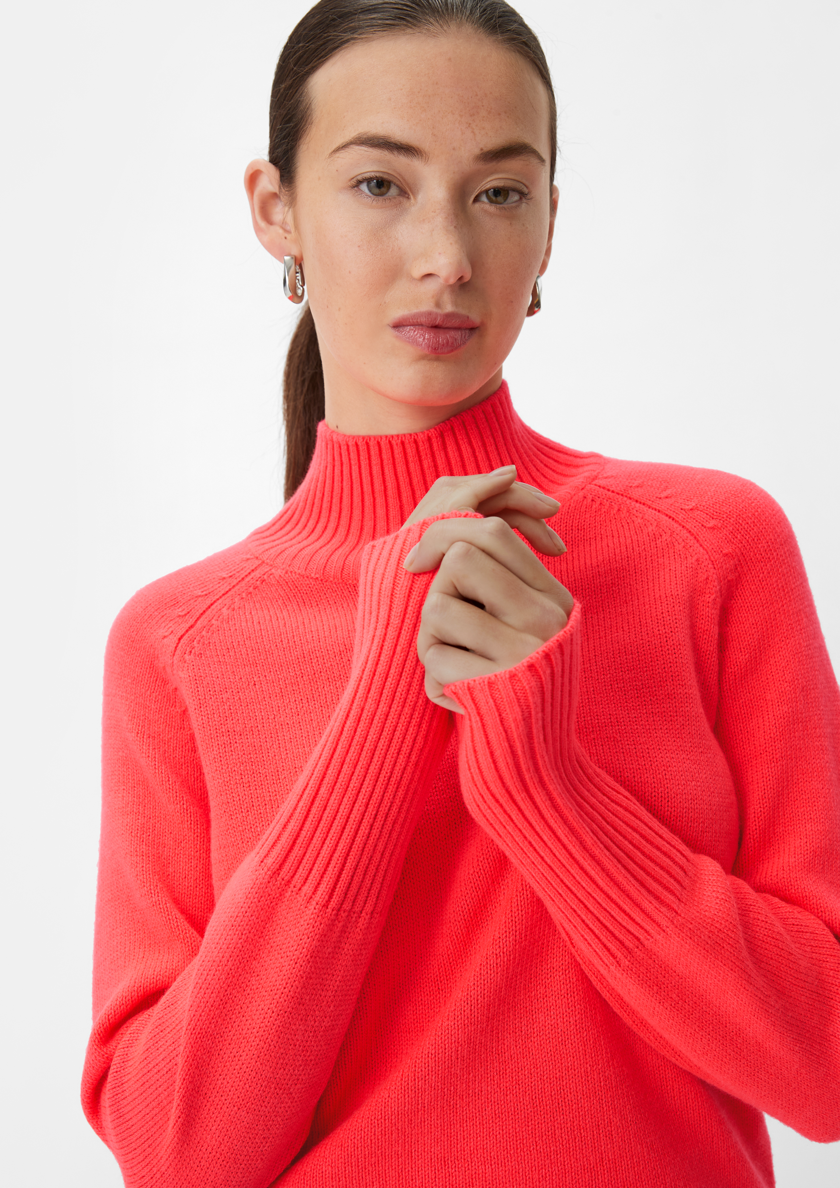 Pullover mit Crew Neck - koralle | Comma