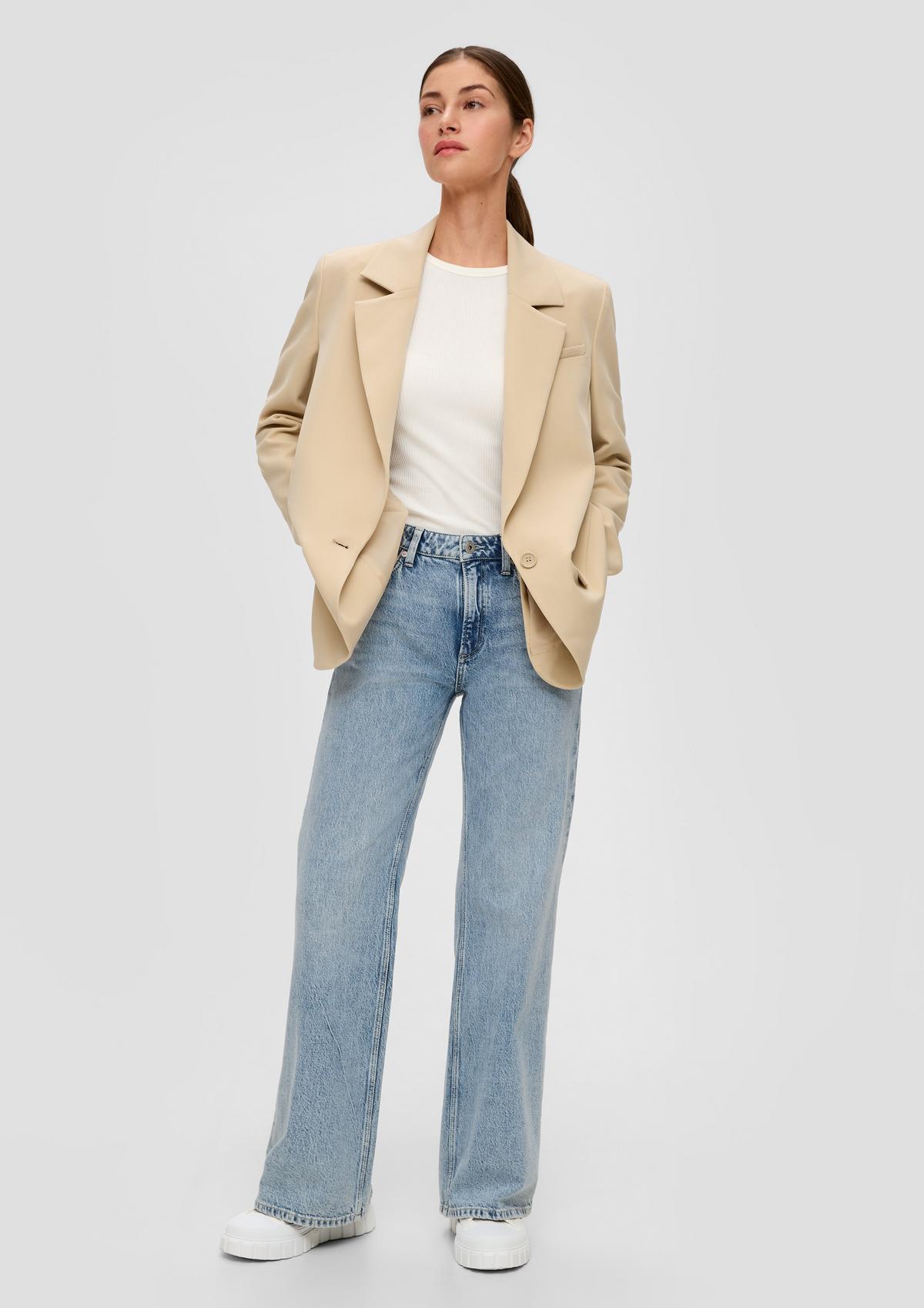 Catie jeans / slim fit / high rise / wide leg / acid wash - blue | s.Oliver