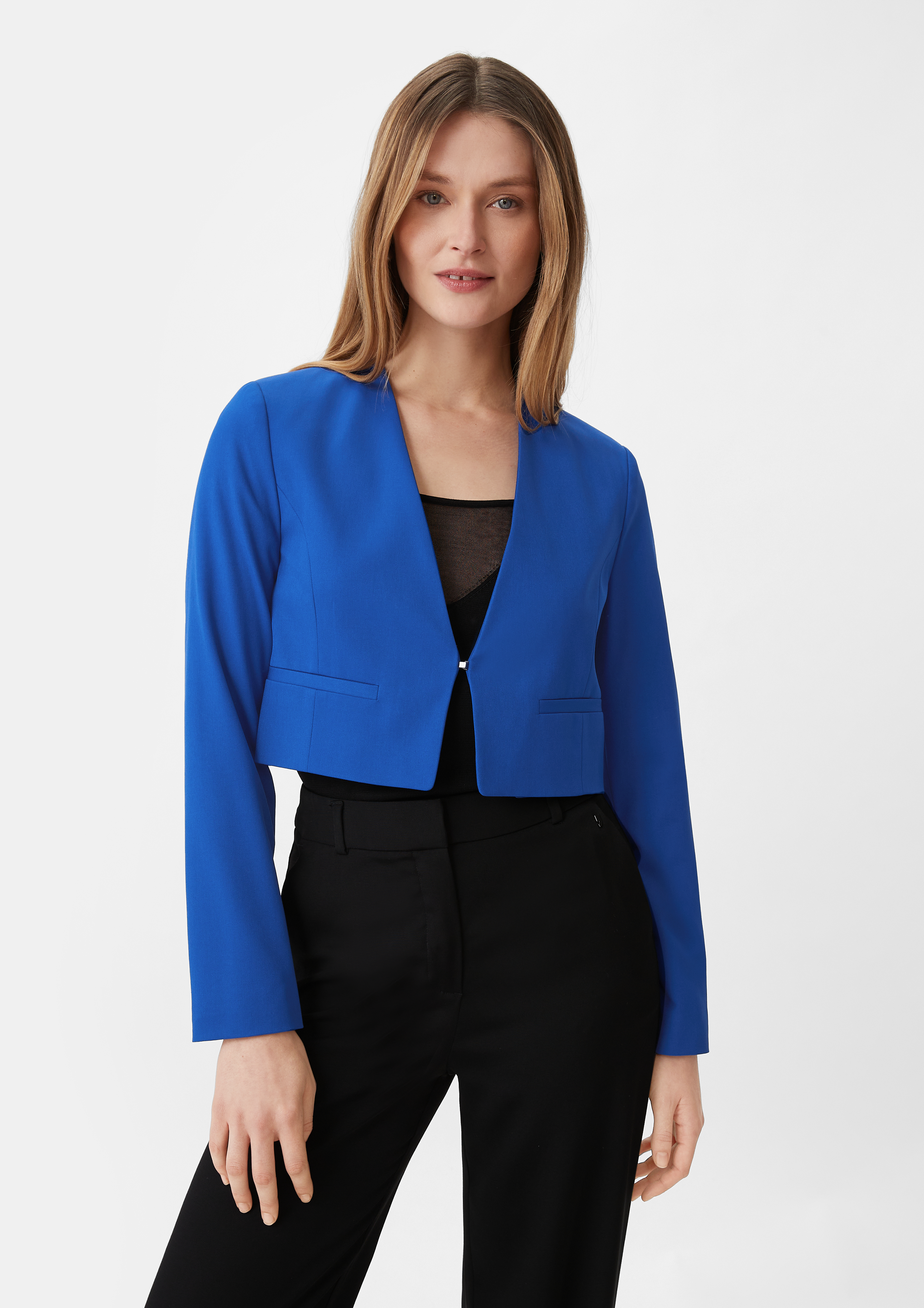 Blazer in a cropped fit - ocean blue | Comma