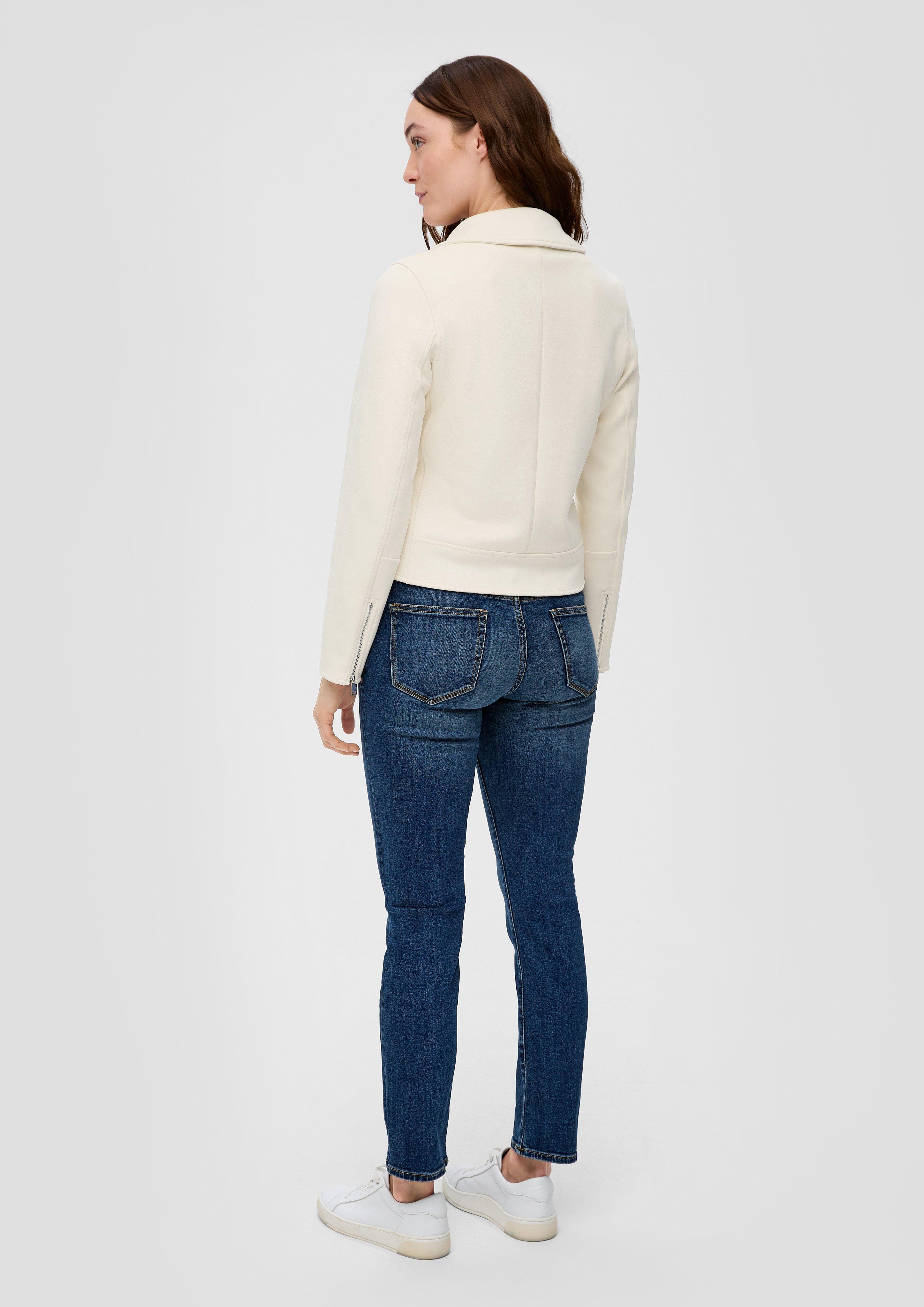 Bikerjacke aus Velours - beige | s.Oliver