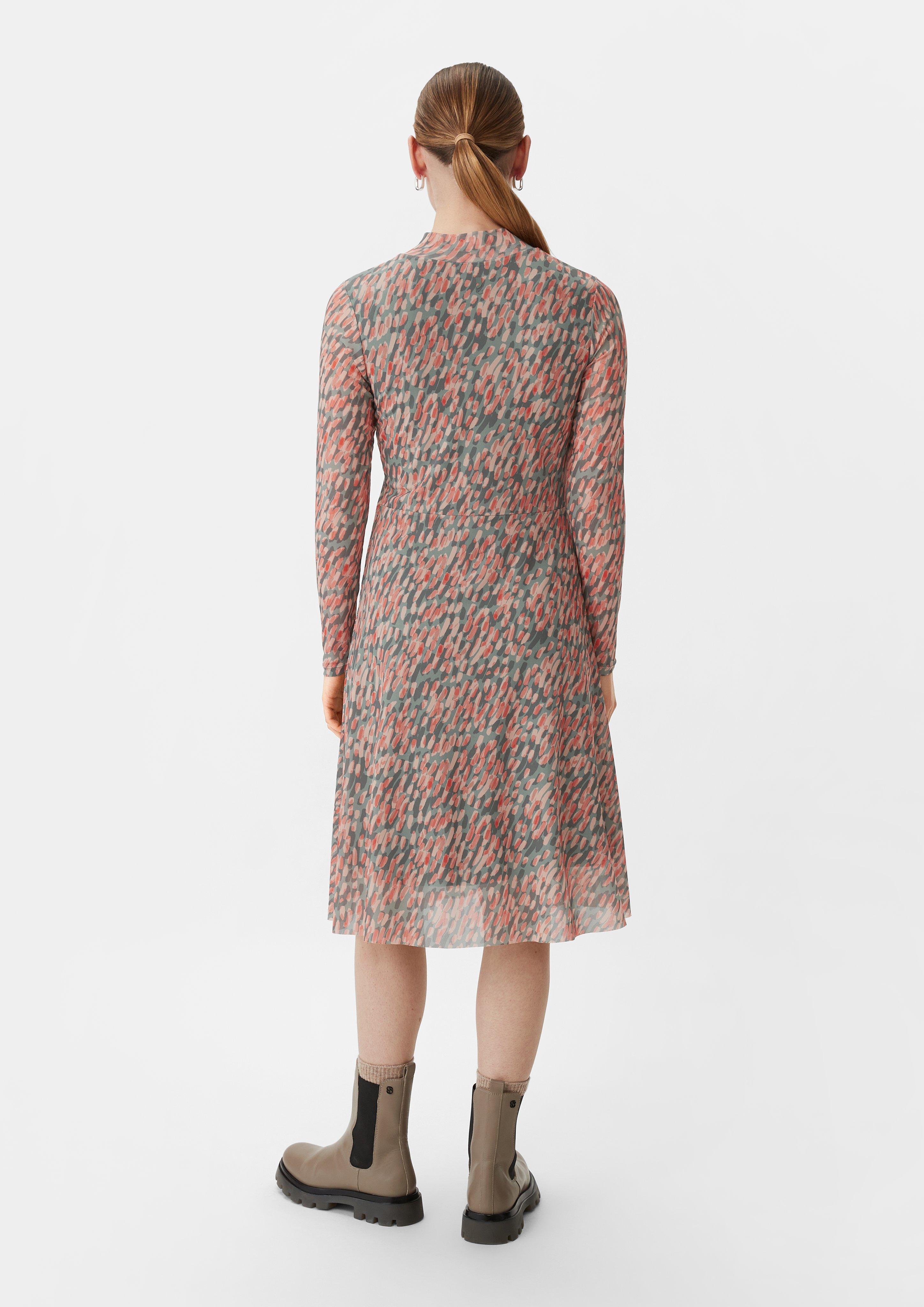 Patterned mesh dress - light olive | Comma