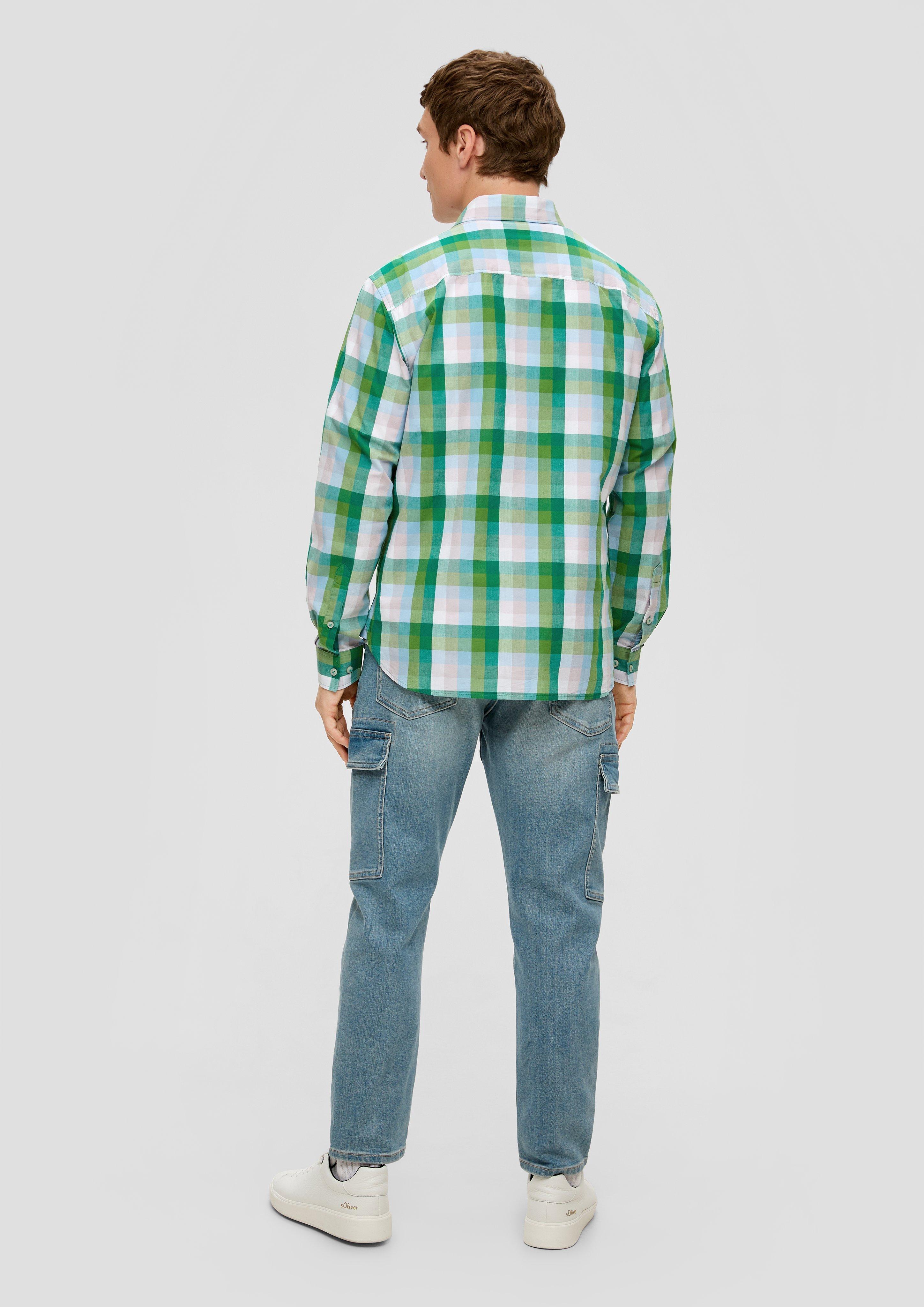 Regular fit: long sleeve shirt made of cotton - bamboo green | s.Oliver
