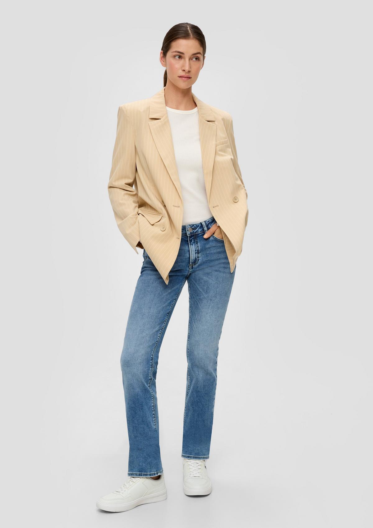 Catie jeans / slim fit / mid rise / straight leg - blue | s.Oliver
