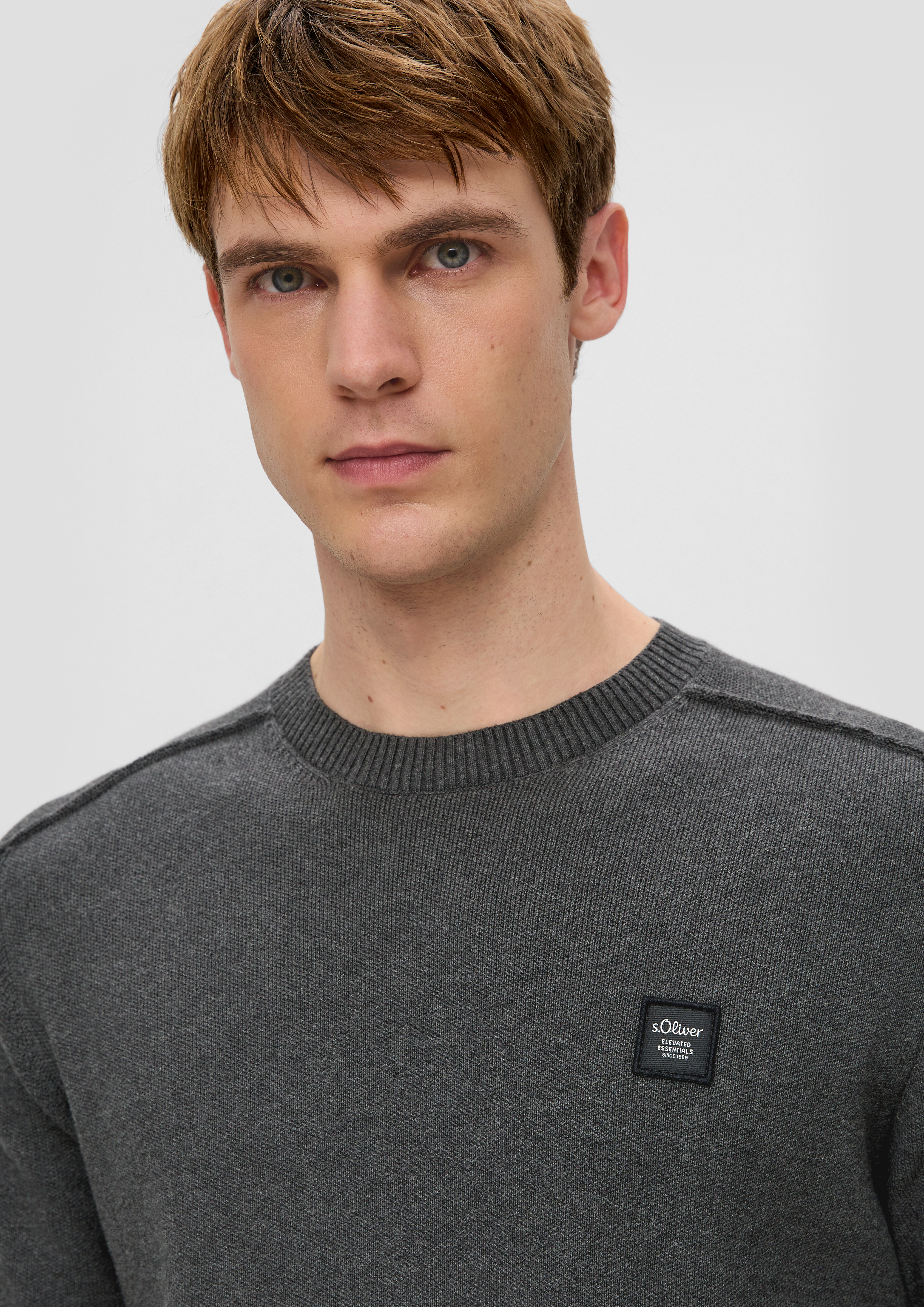 Weicher Strickpullover aus Baumwolle - dunkelgrau | s.Oliver