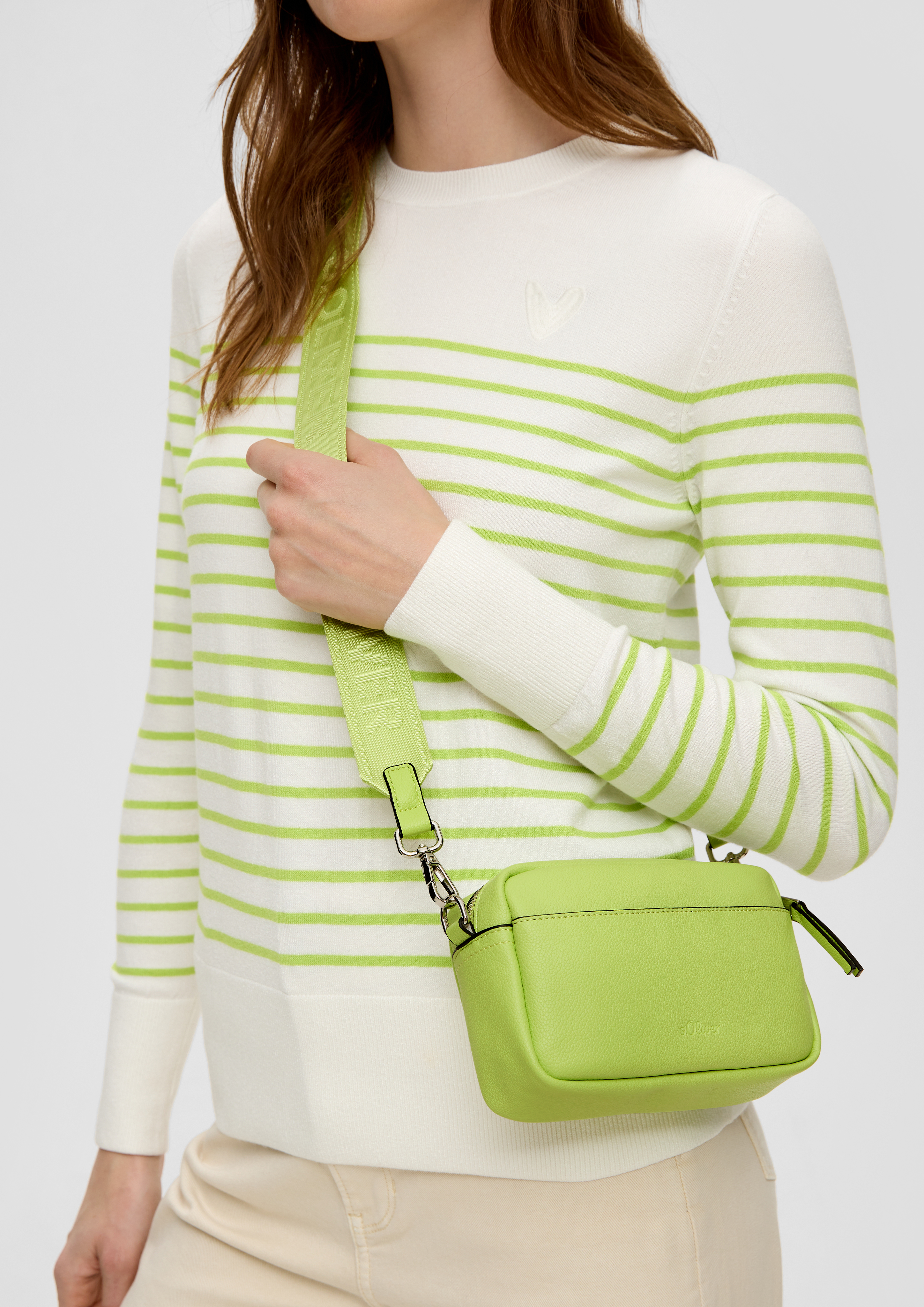 Faux leather cross-body bag - lime green | s.Oliver