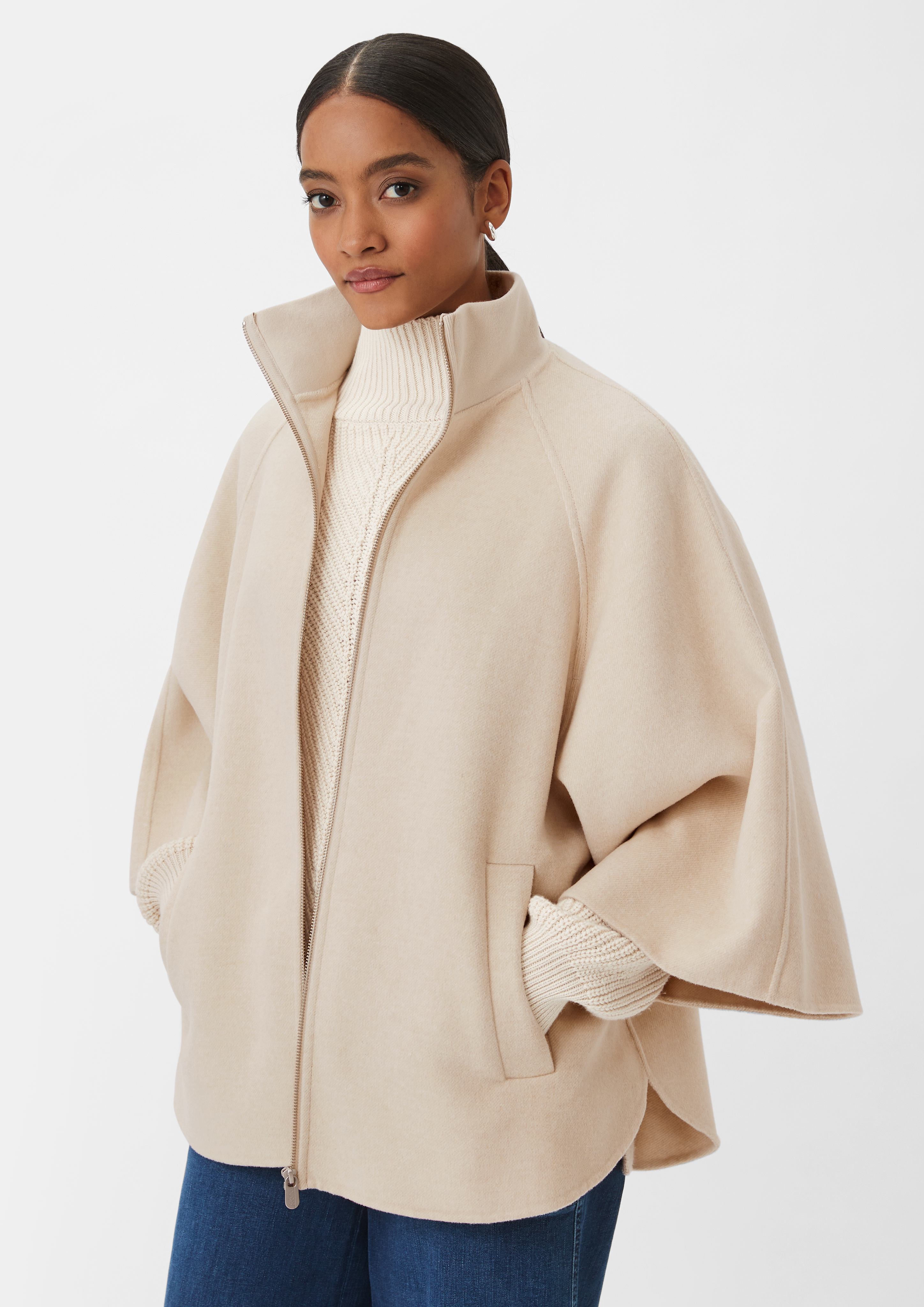 Wool blend cape - beige | Comma