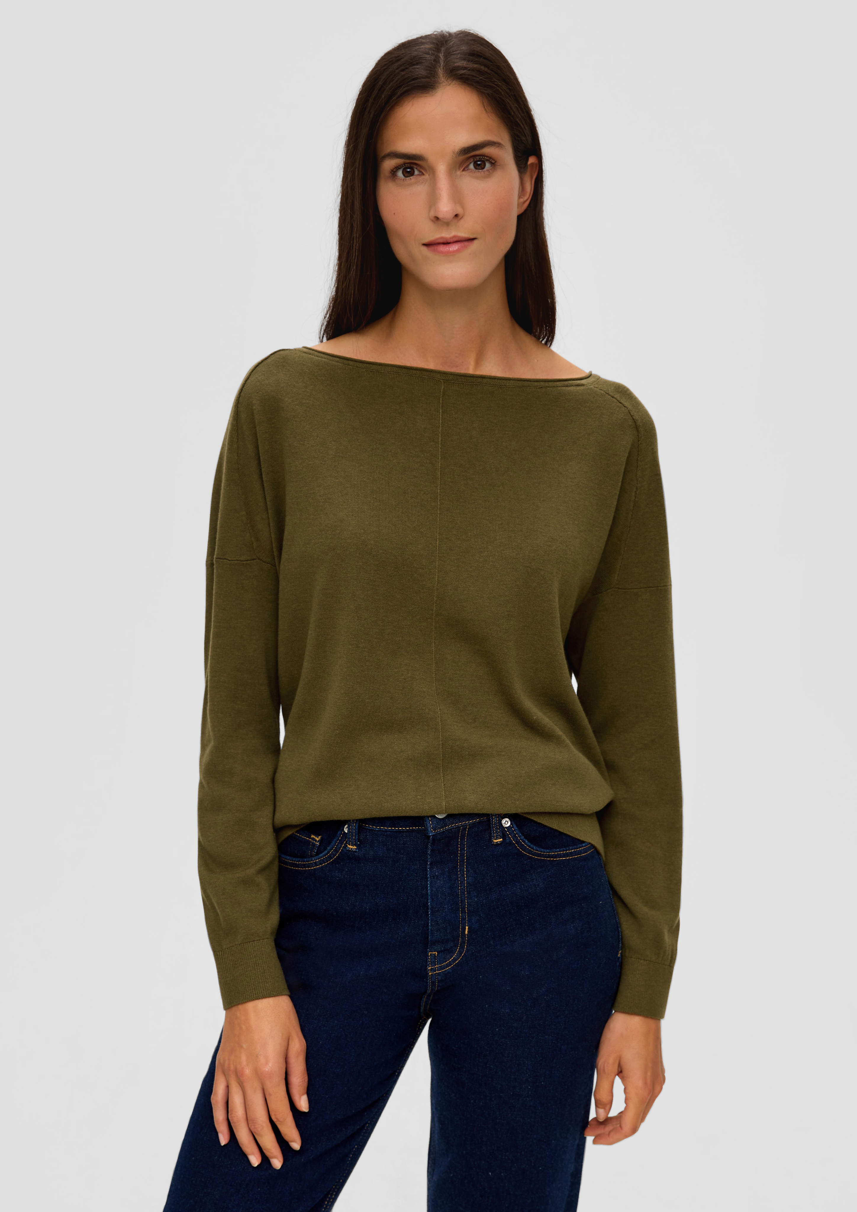 Knit jumper with decorative stitching - ruby | s.Oliver