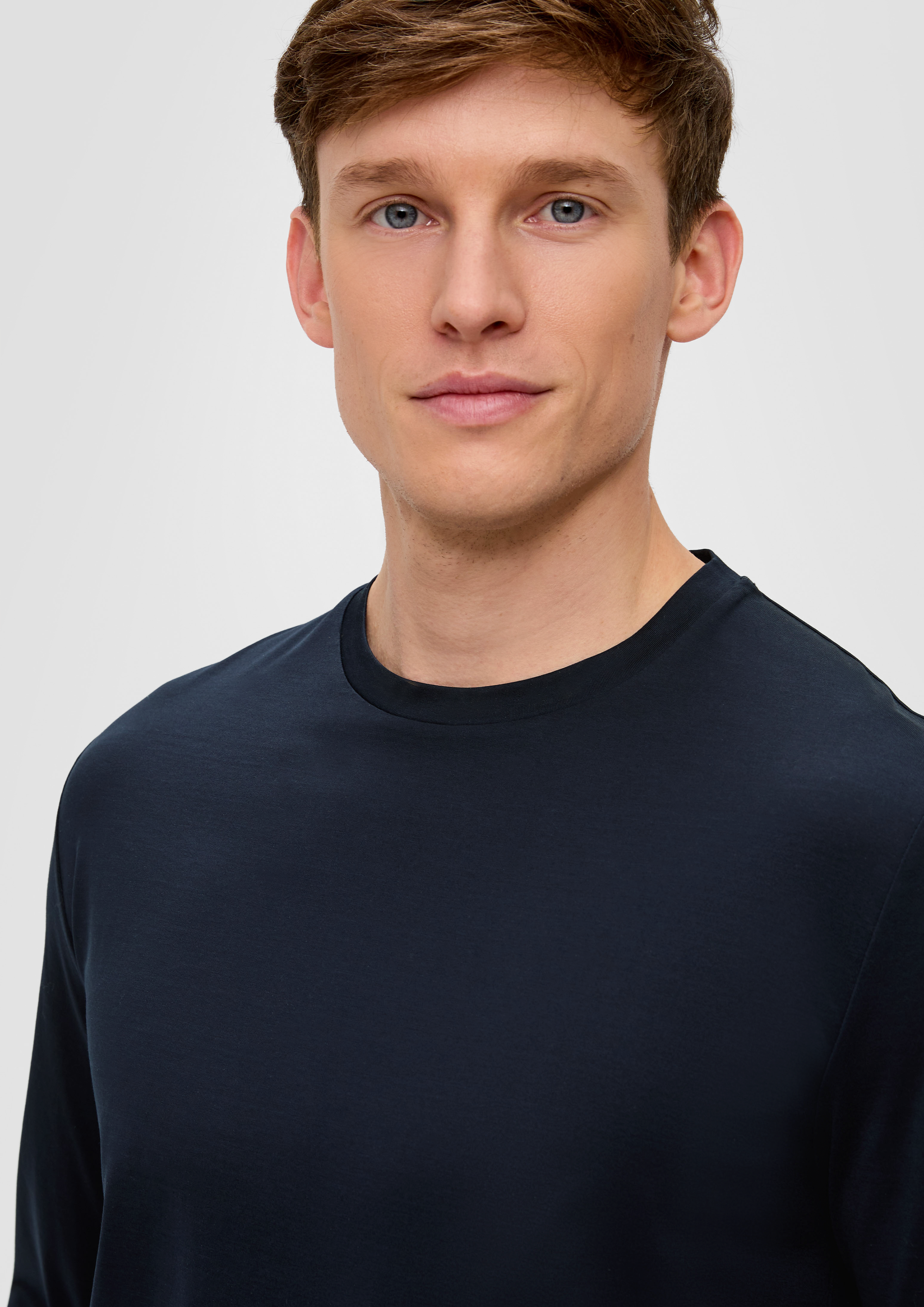 Long sleeve cotton top - navy | s.Oliver