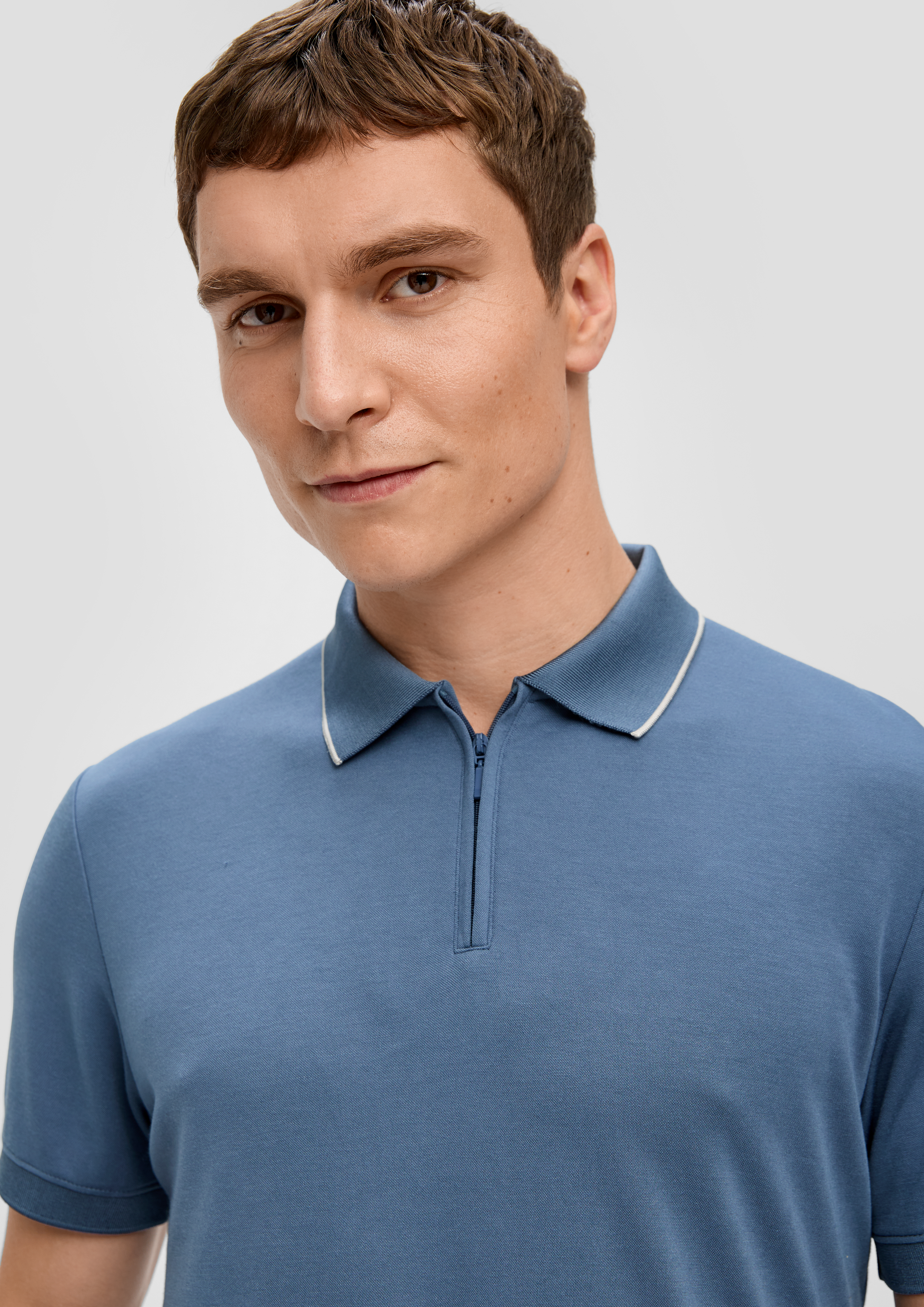 Modal blend polo shirt - light blue | s.Oliver
