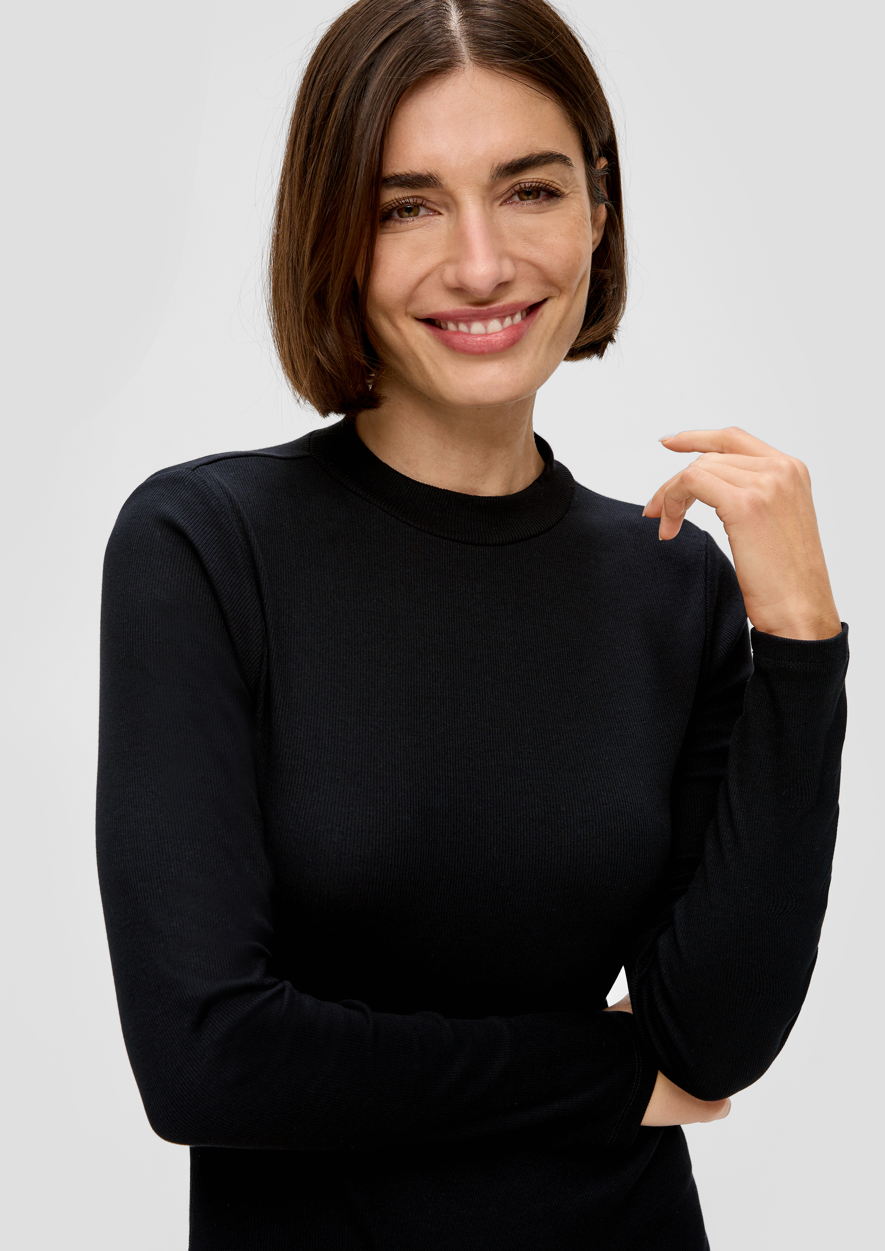 Ribbed jersey body - black | s.Oliver