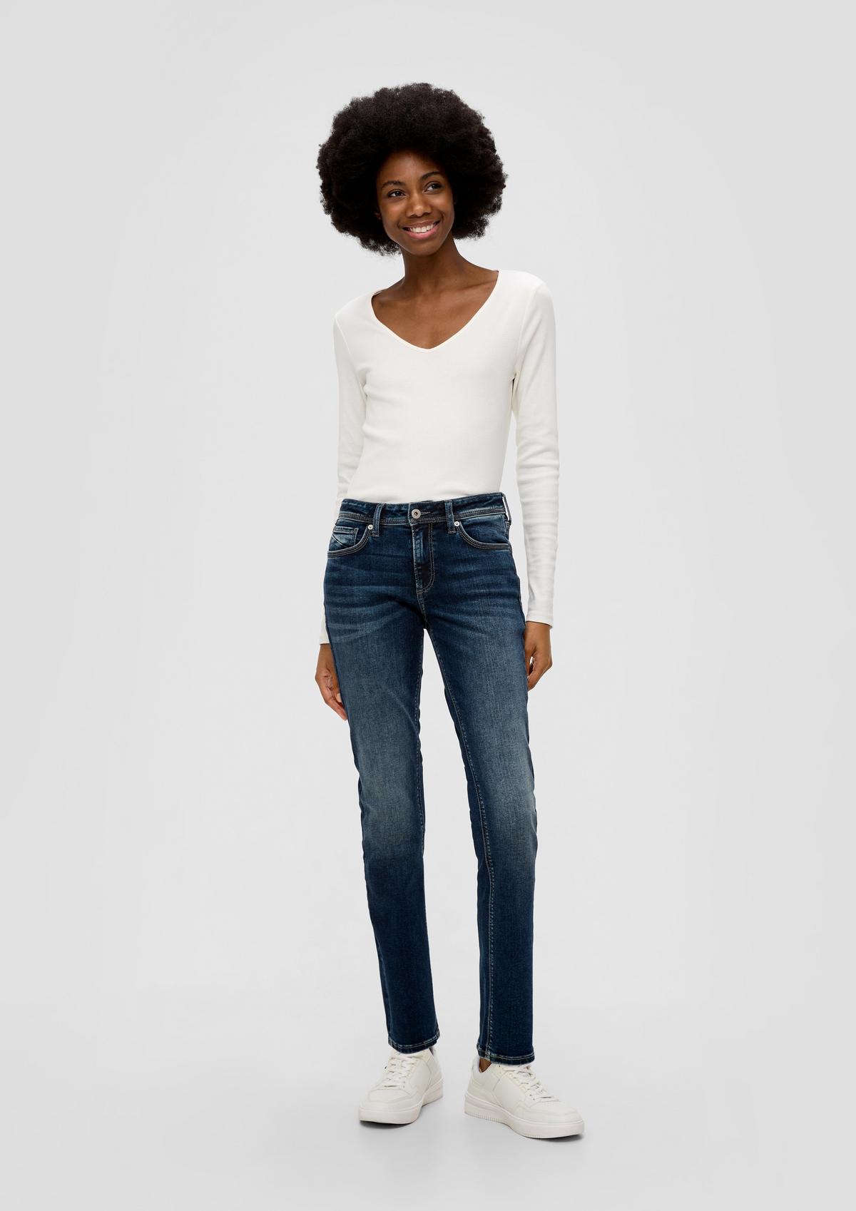 Catie jeans / slim fit / mid rise / slim leg - blue | s.Oliver