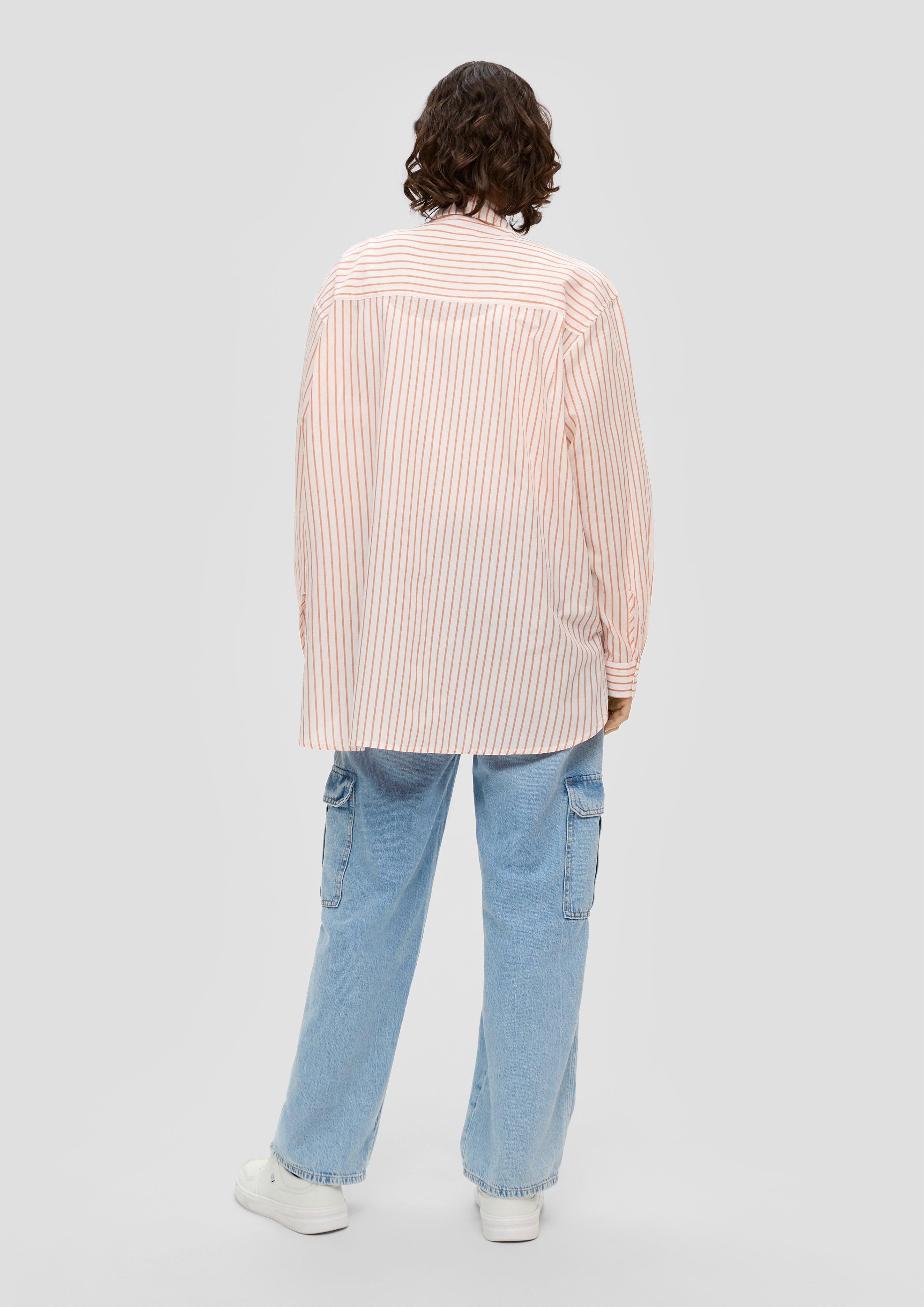 Shirt with an elongated back hem - orange | s.Oliver