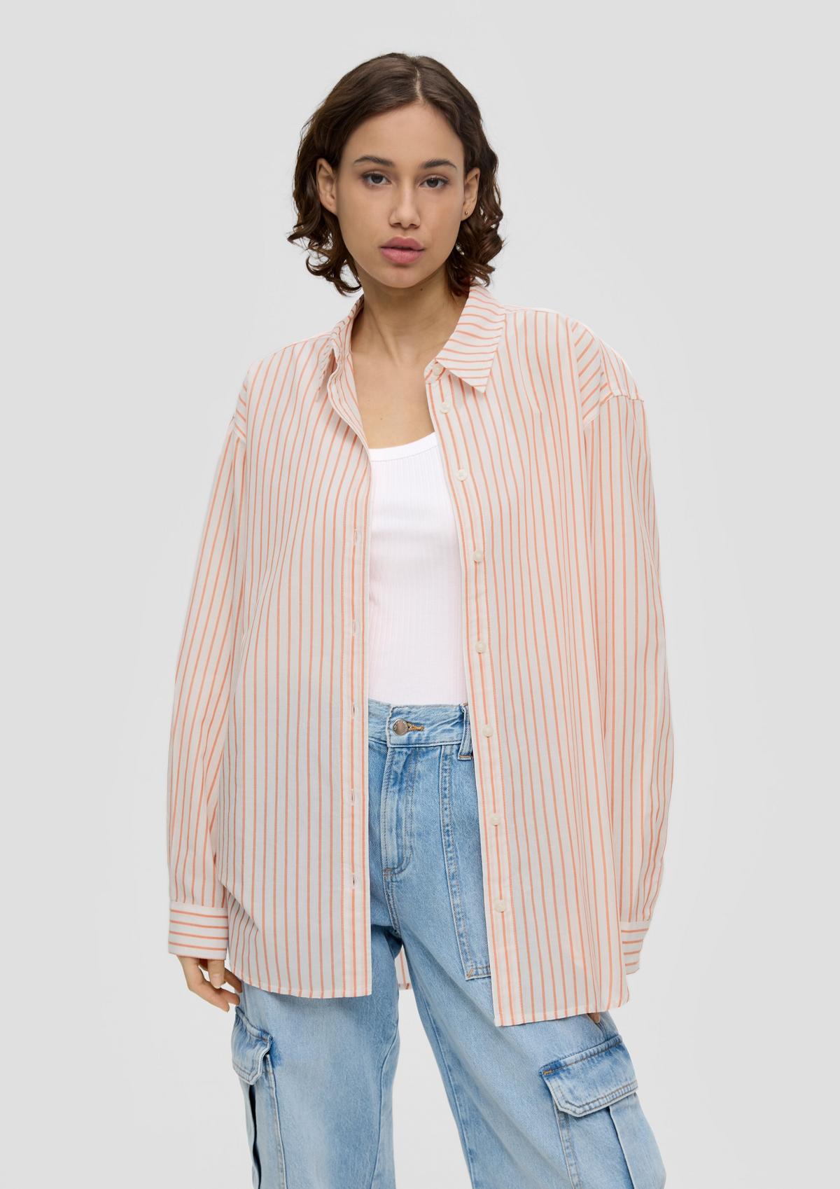 Shirt with an elongated back hem - orange | s.Oliver