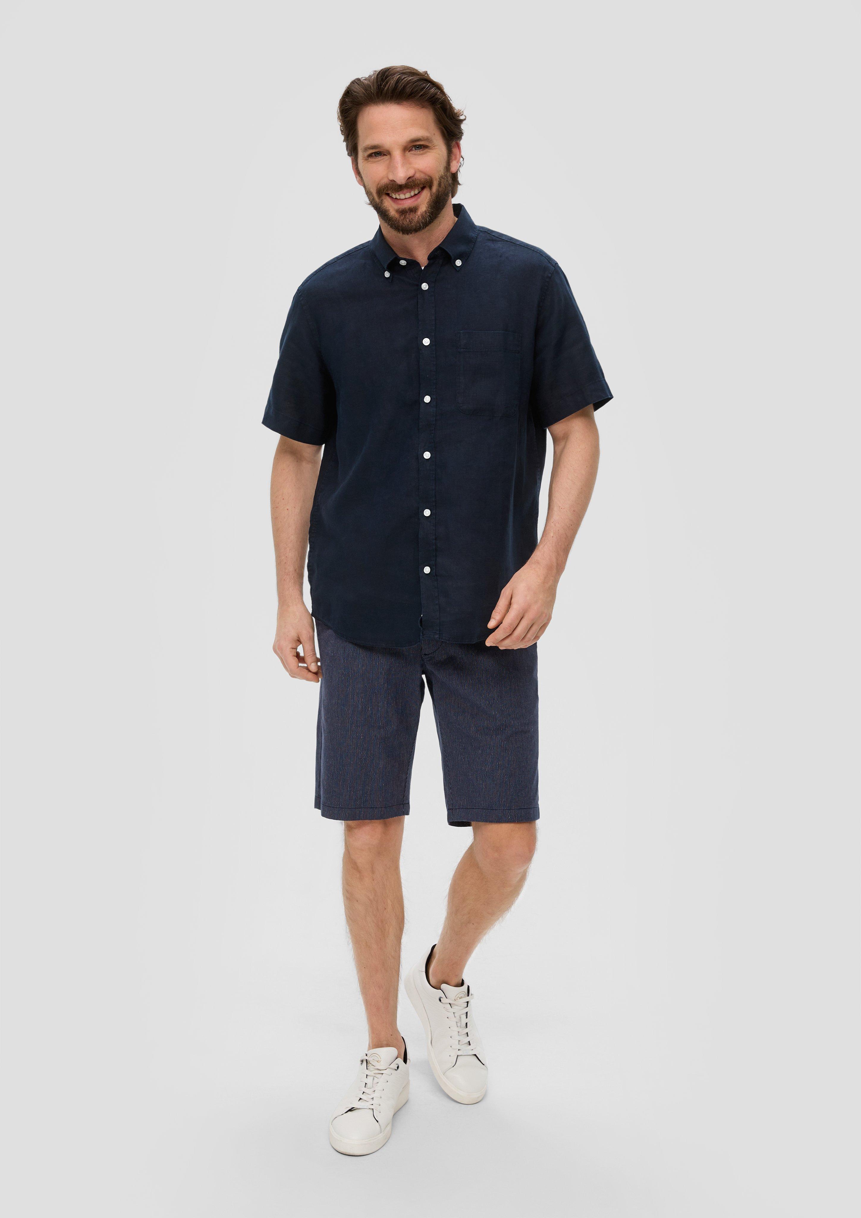 Short sleeve linen shirt - Blue | s.Oliver