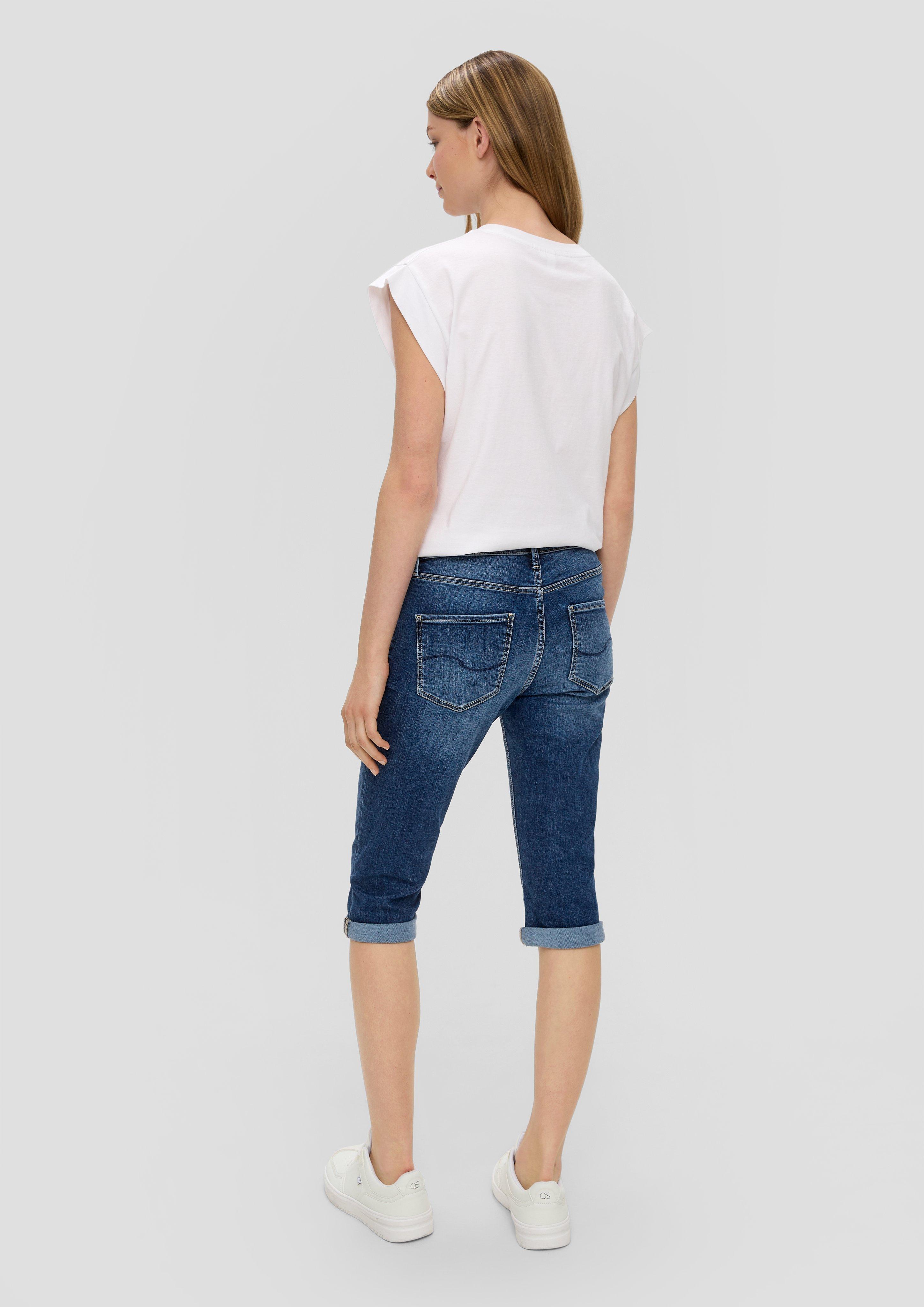 Catie denim capris / slim fit / mid rise / slim leg - dark blue | s.Oliver