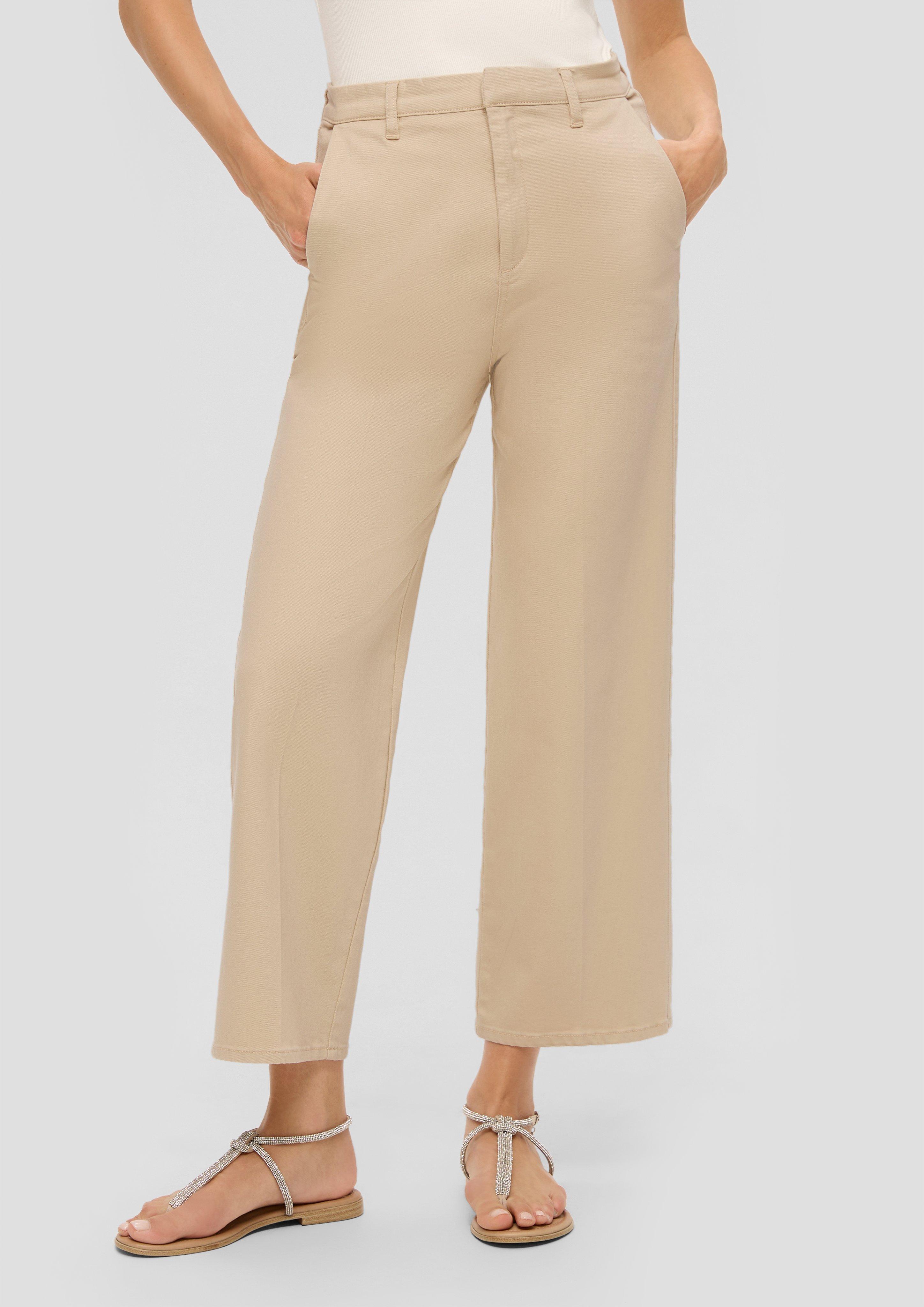 Cropped Suri jeans / regular fit / high rise / wide leg - beige | s.Oliver