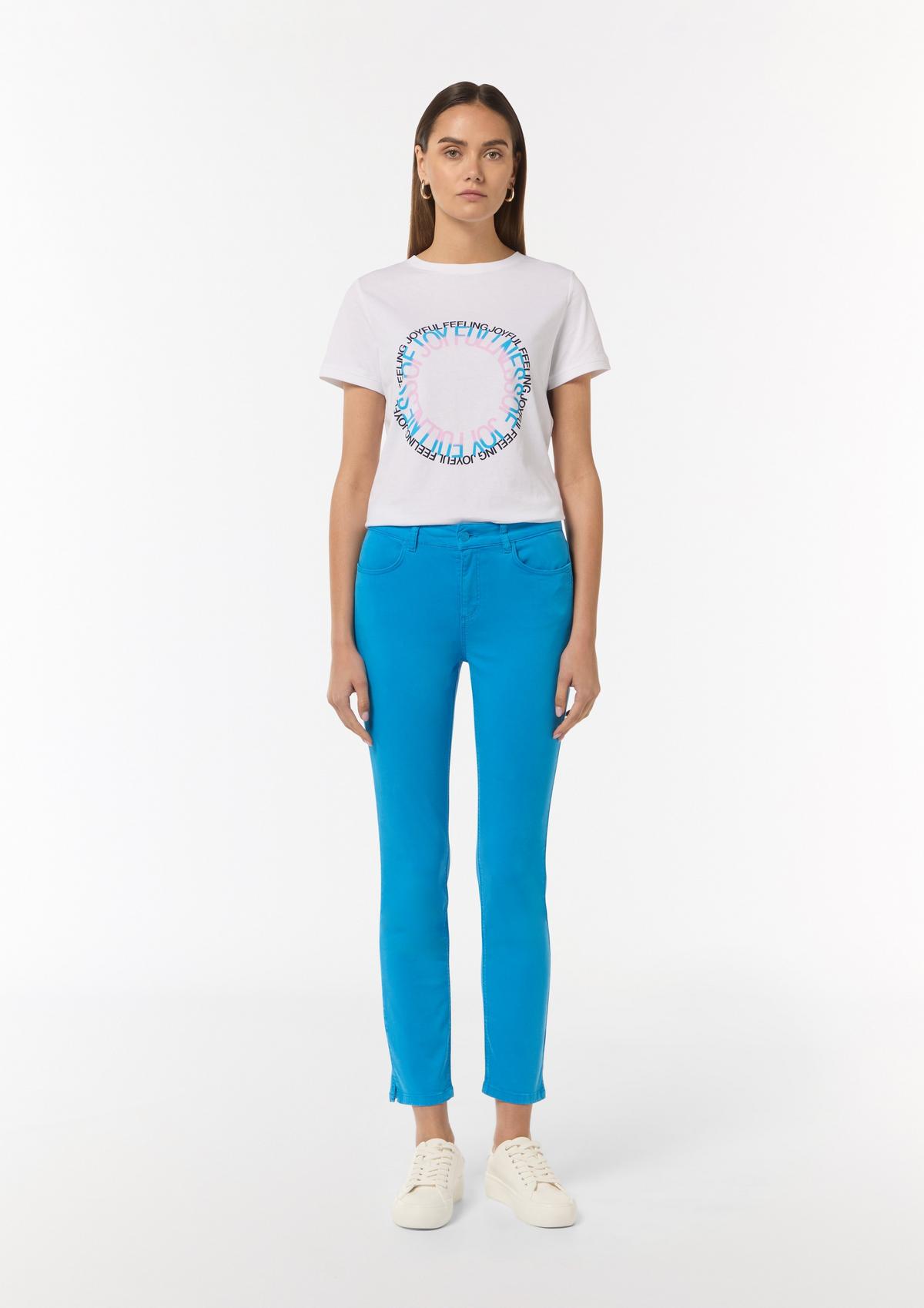 Satin trousers in a skinny fit - turquoise | Comma