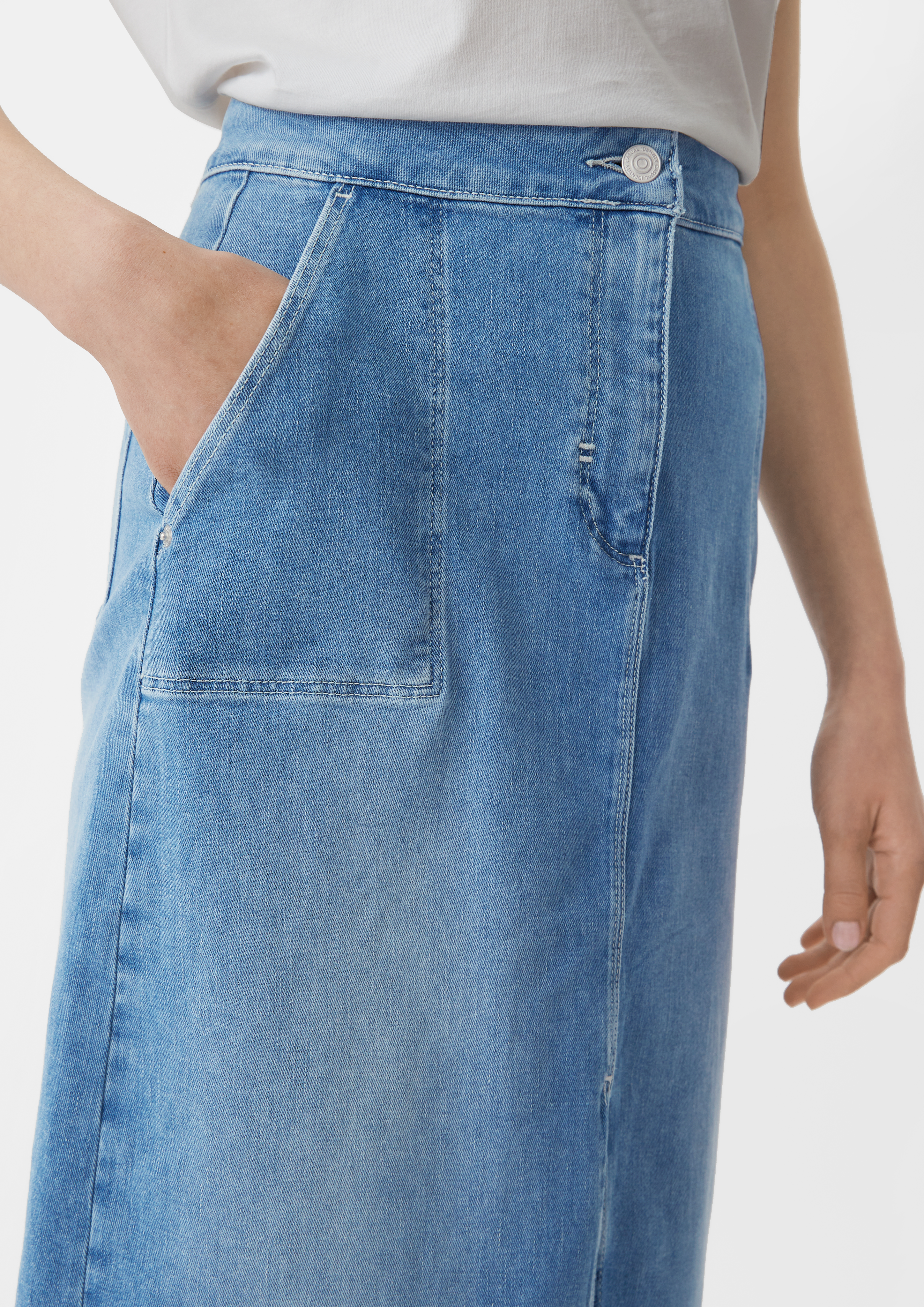 Midi-Rock aus Denim - blau | Comma