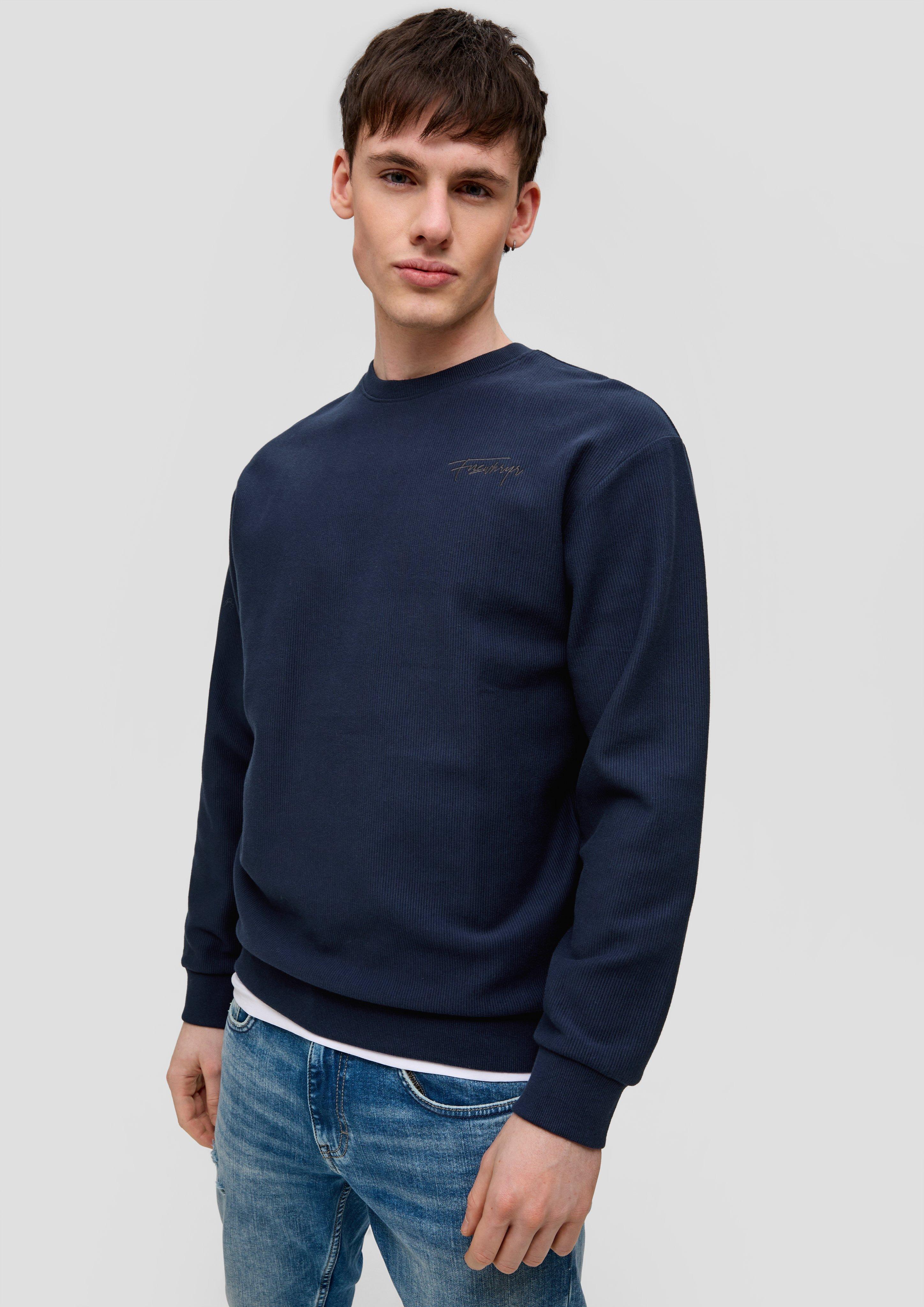Sweatshirt with a ribbed texture - white | s.Oliver