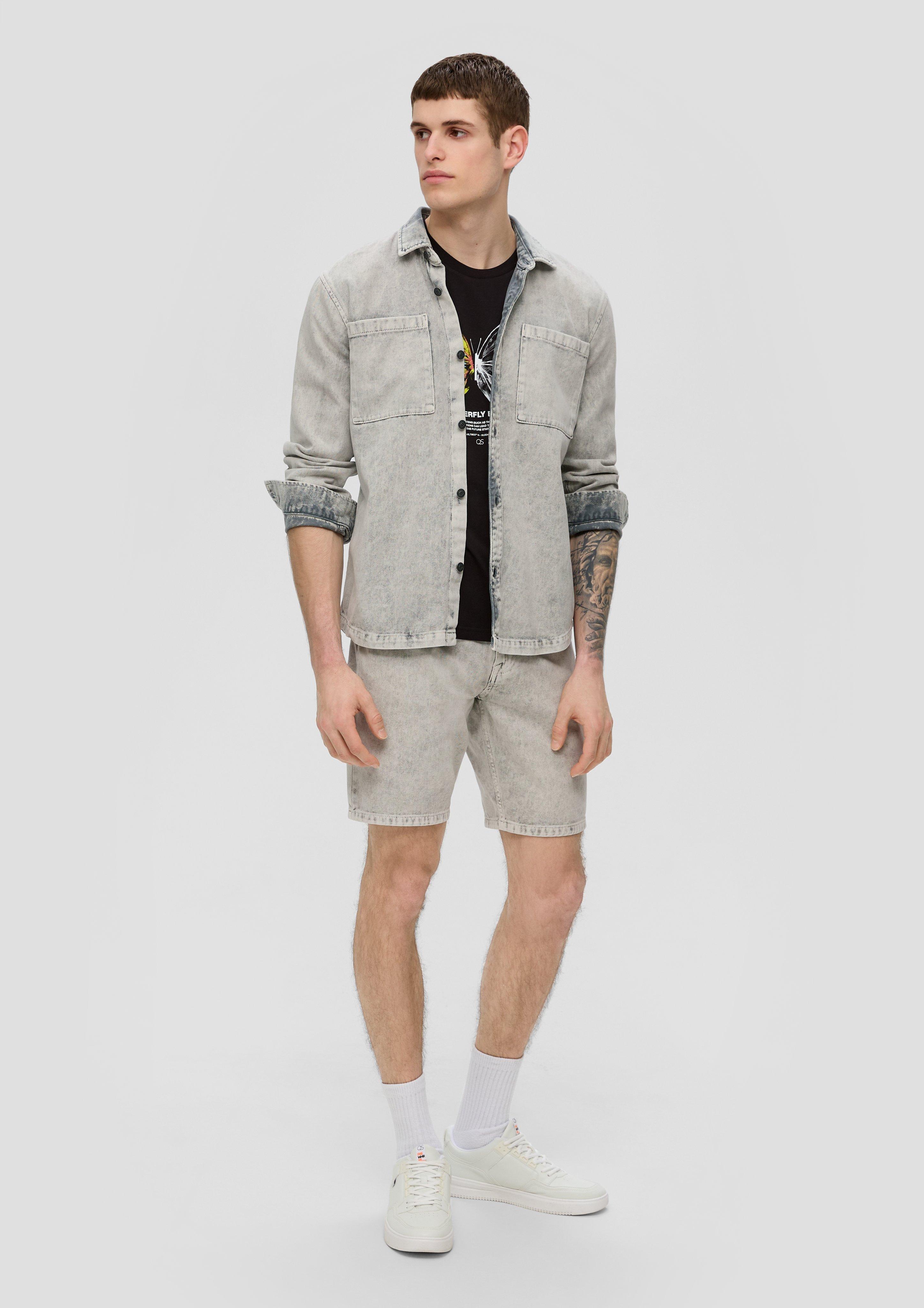 Denim shirt with breast pockets - light grey | s.Oliver