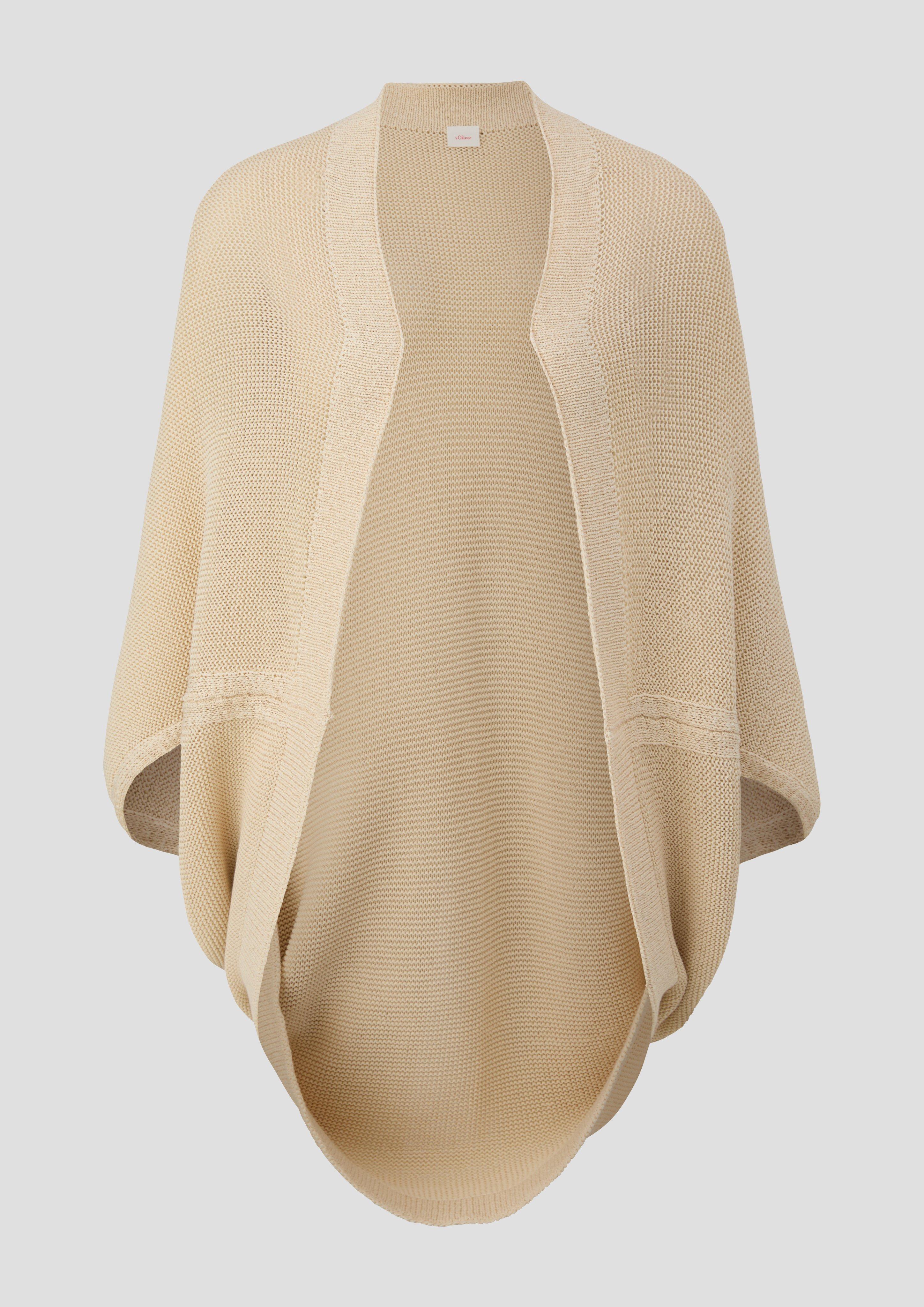 Poncho made of blended cotton - Beige | s.Oliver