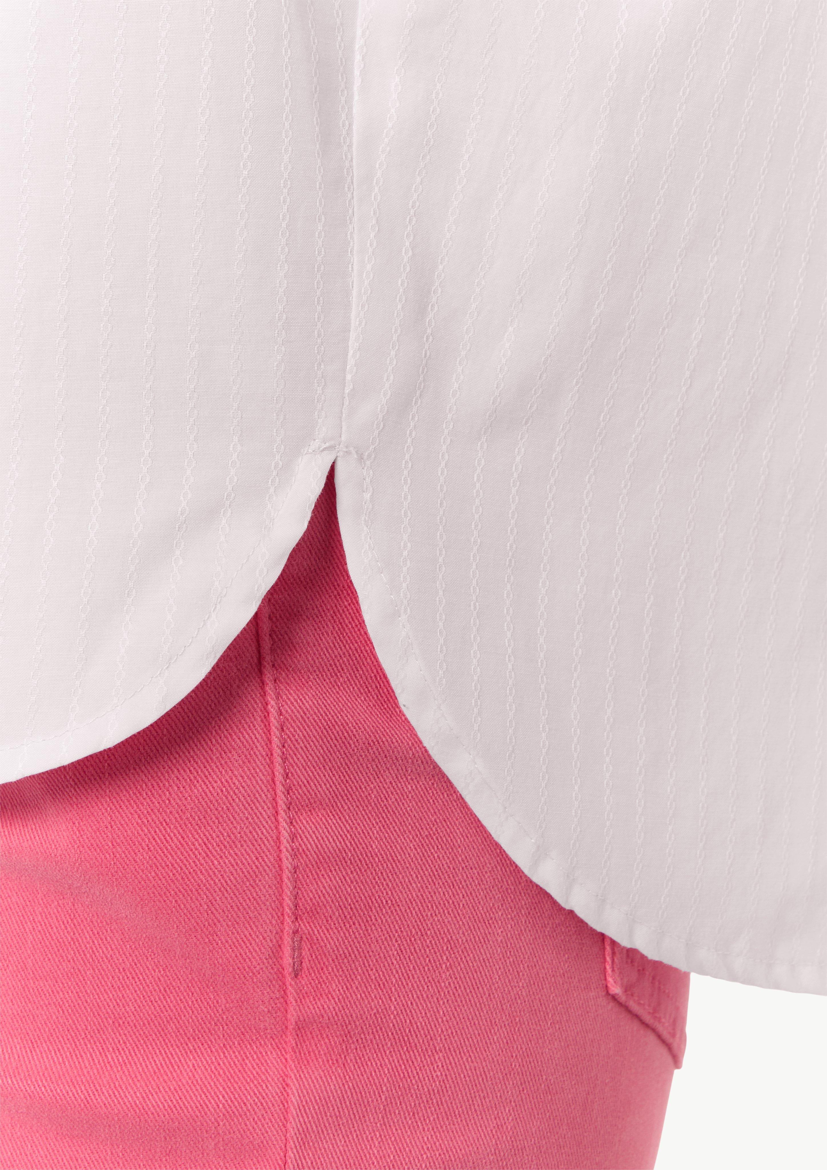 Loose cut shirt blouse with a patterned texture - pearl pink | Comma