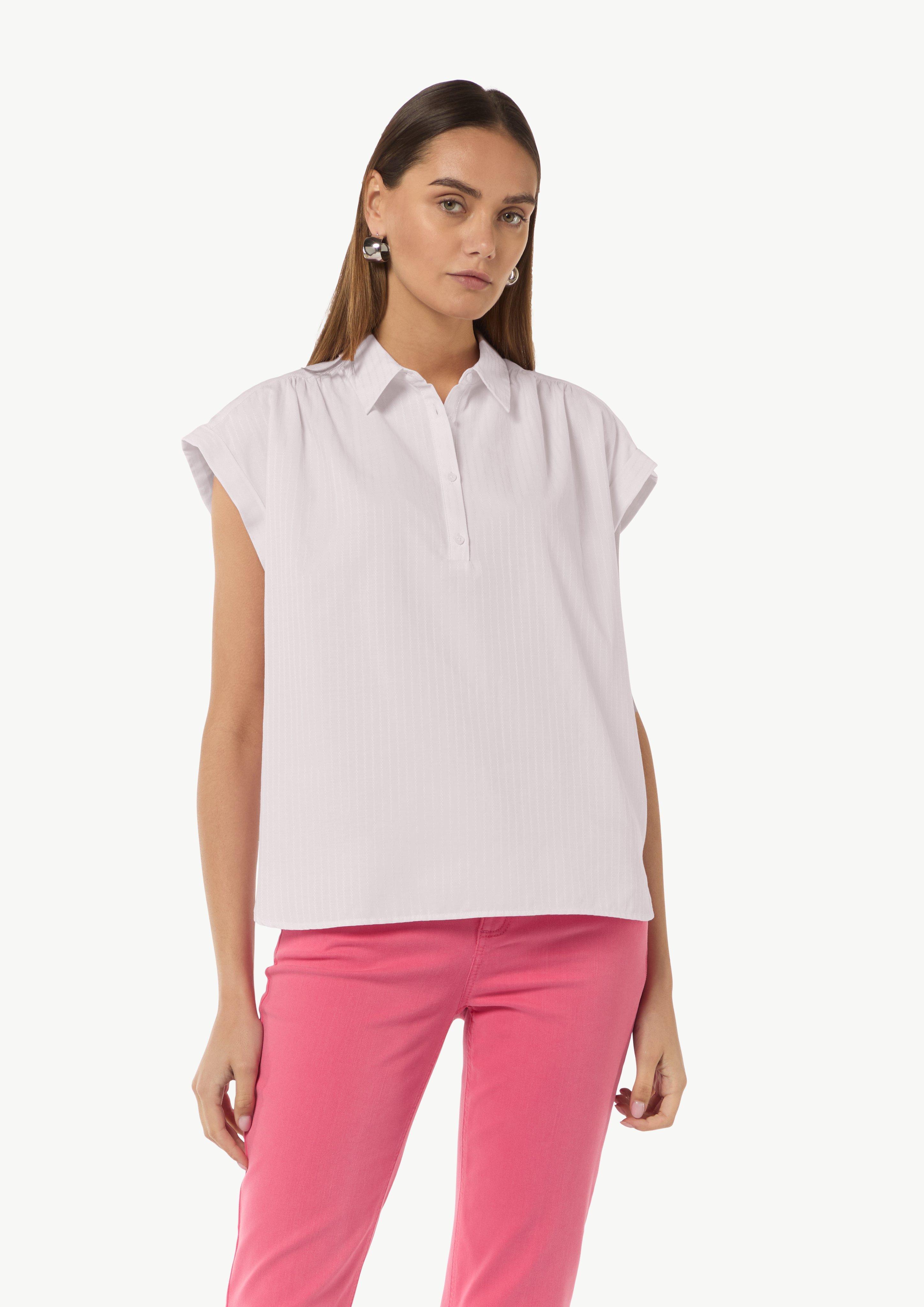Loose cut shirt blouse with a patterned texture - pearl pink | Comma