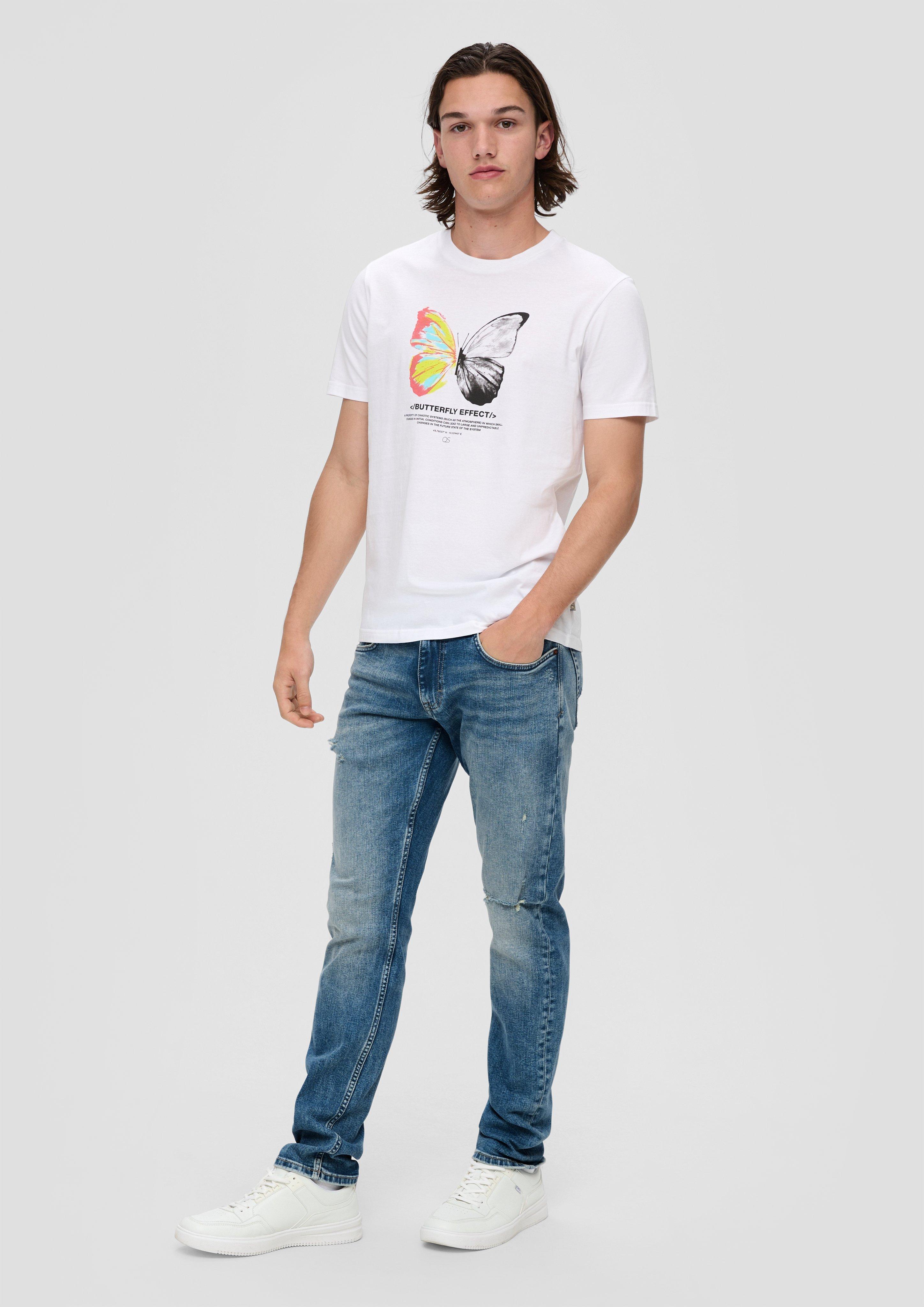 Slim: denim with a garment wash - blue | s.Oliver