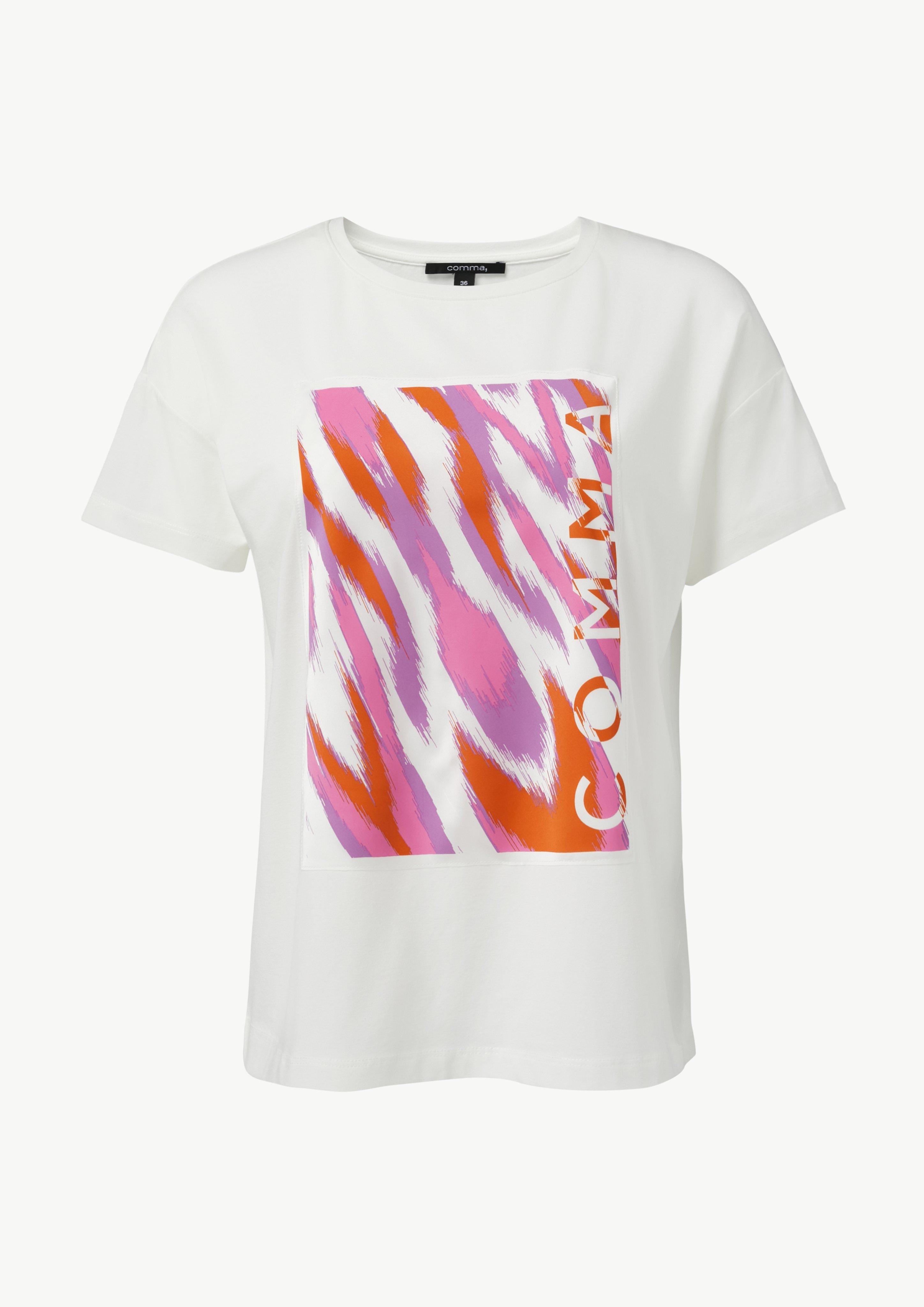 T-shirt with a front print - white | Comma