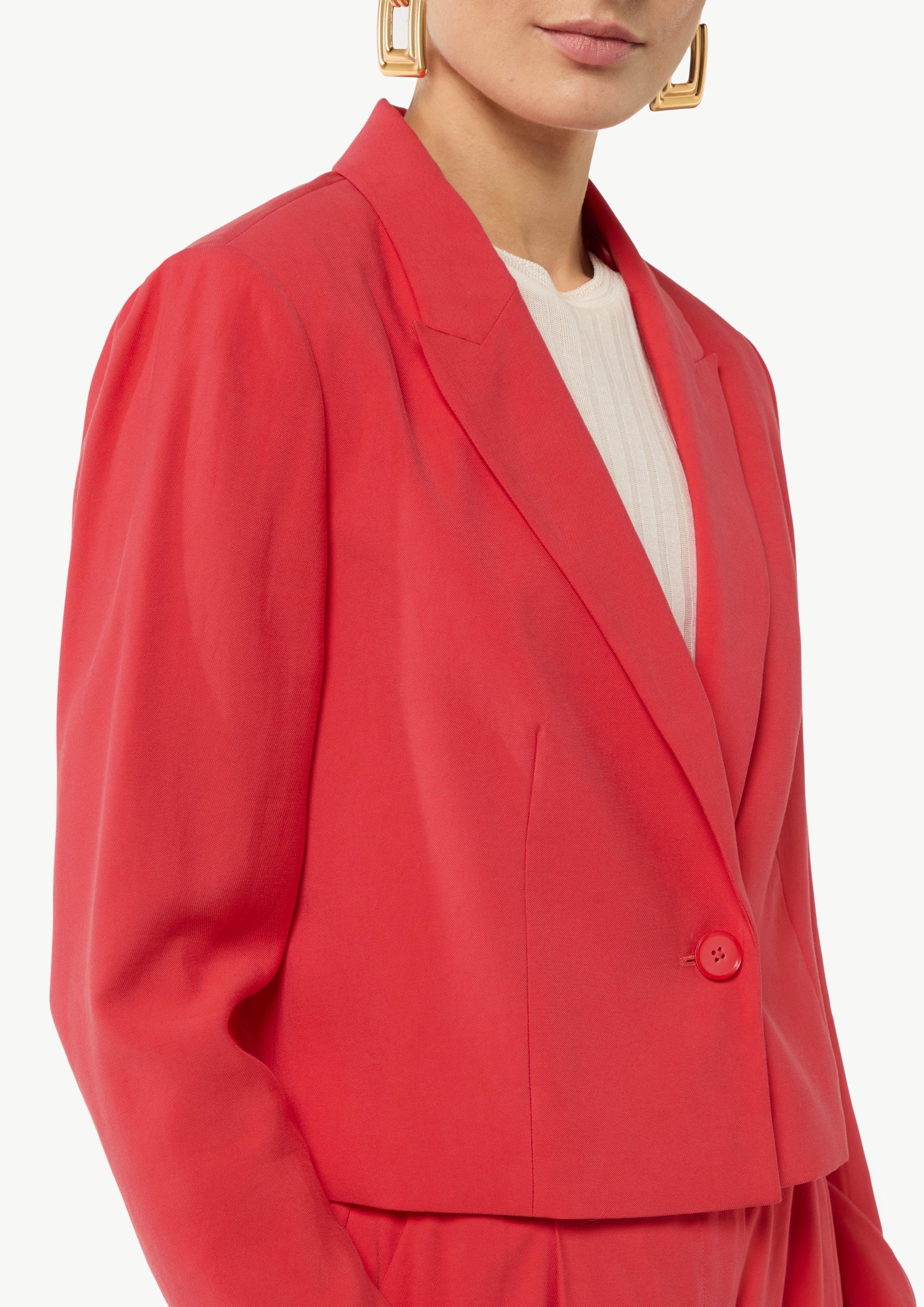 Short blazer with piqué texture - coral red | Comma