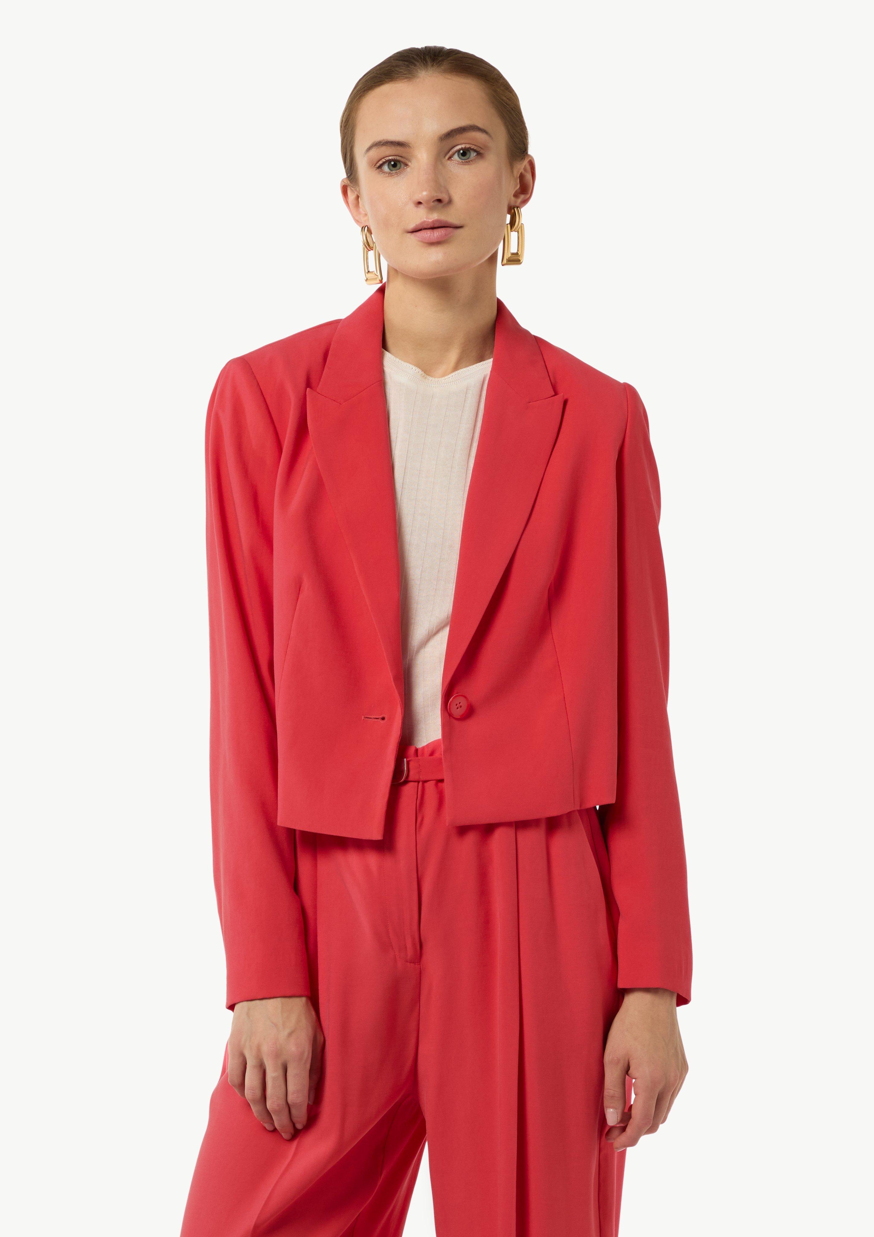 Short blazer with piqué texture - coral red | Comma