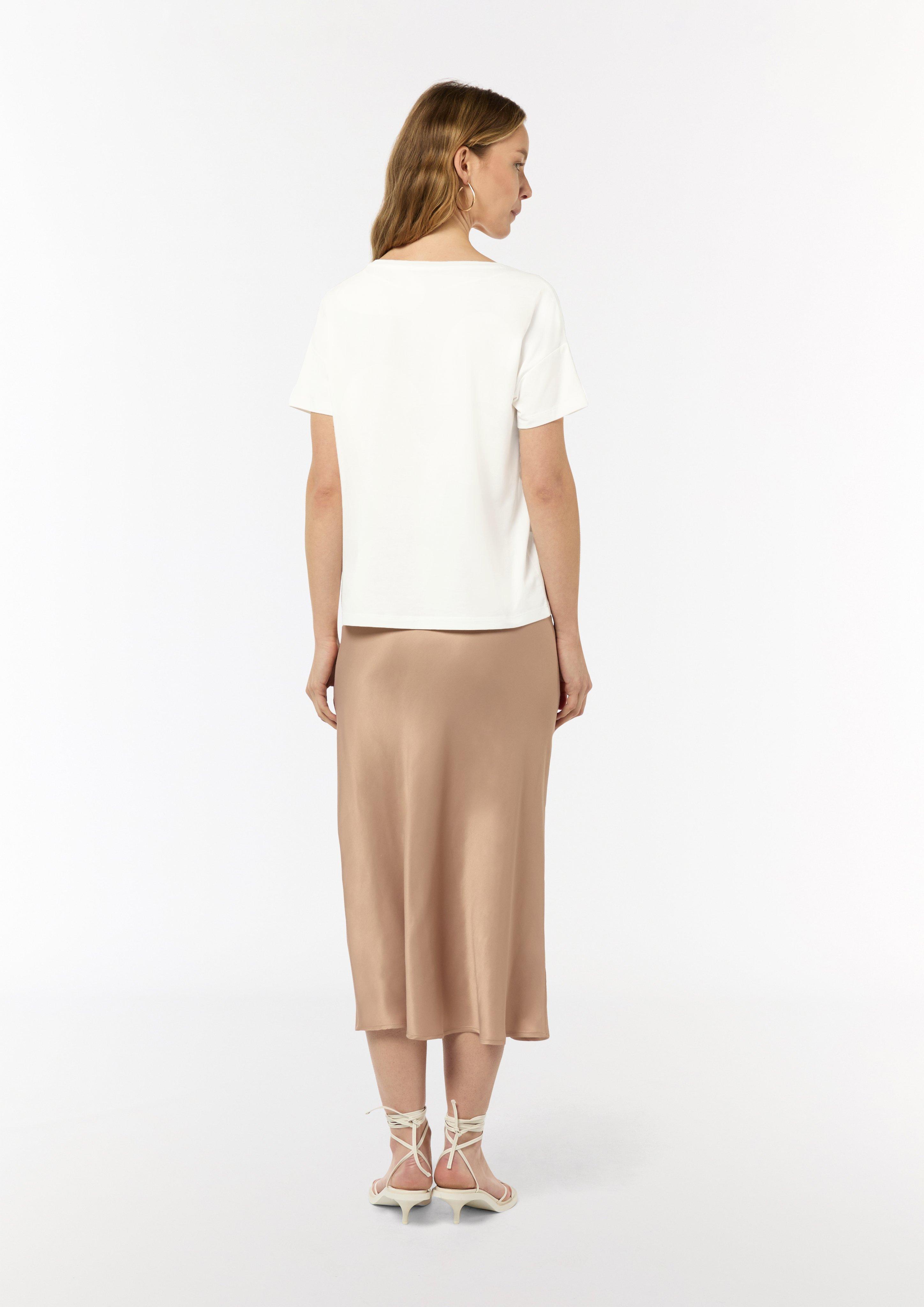 T-shirt with a front print in a boxy cut - white | Comma