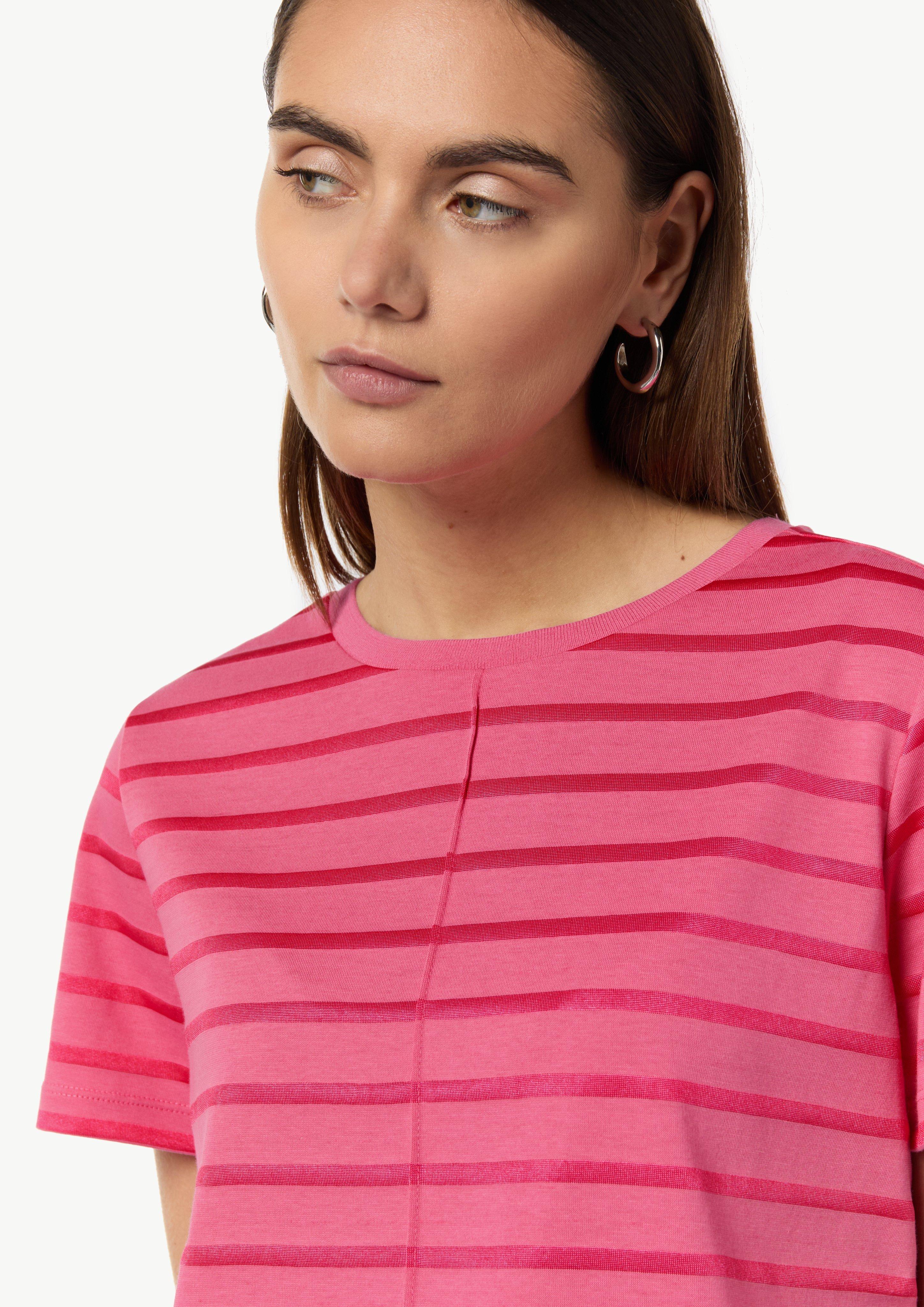 T-shirt with a stripe pattern - pink | Comma