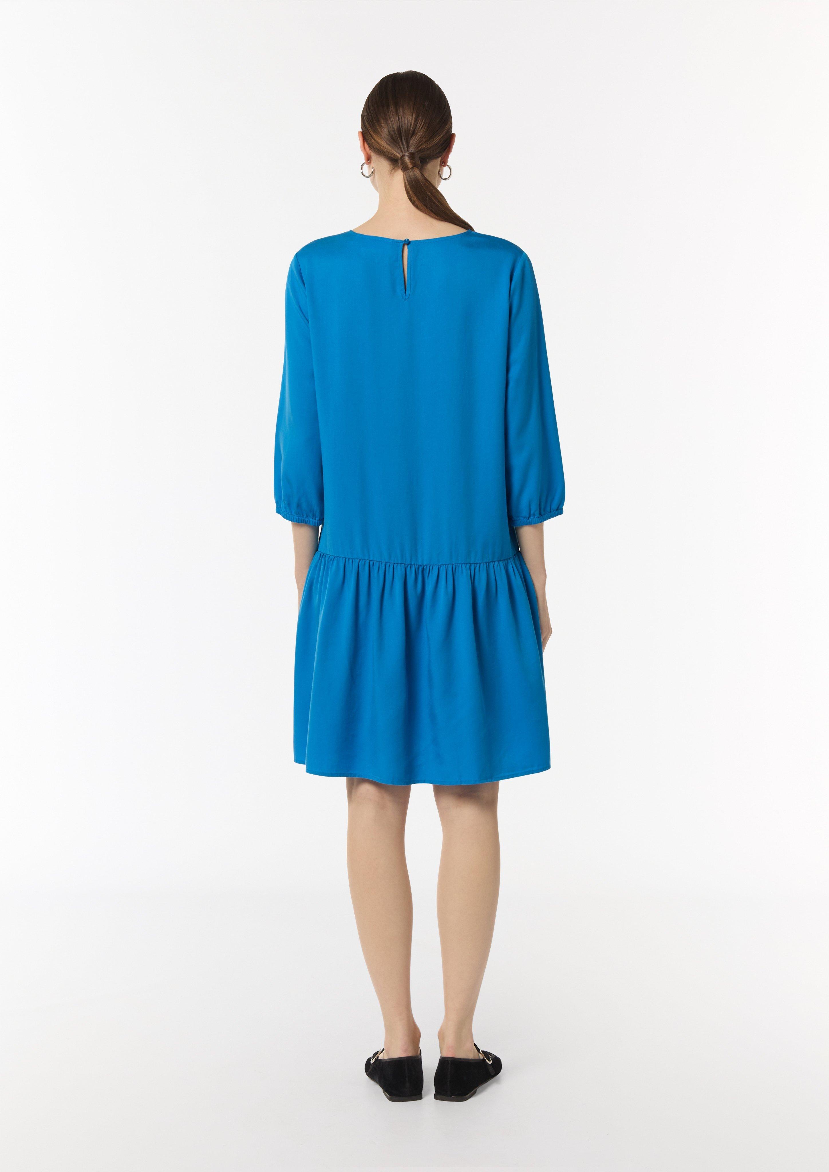 Lyocell dress with a logo detail - azur blue | Comma