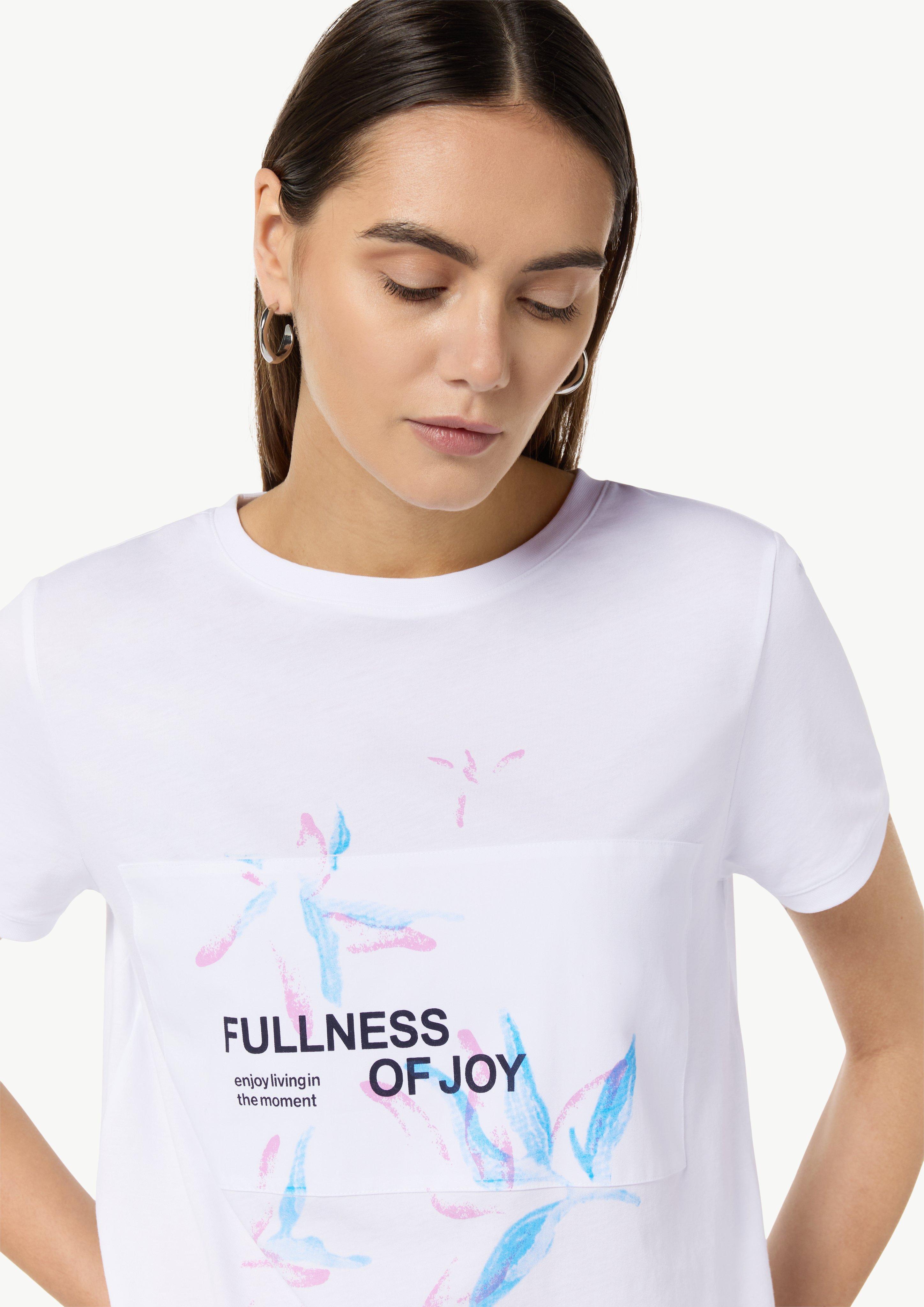T-Shirt aus Jersey mit Frontprint - weiß | Comma