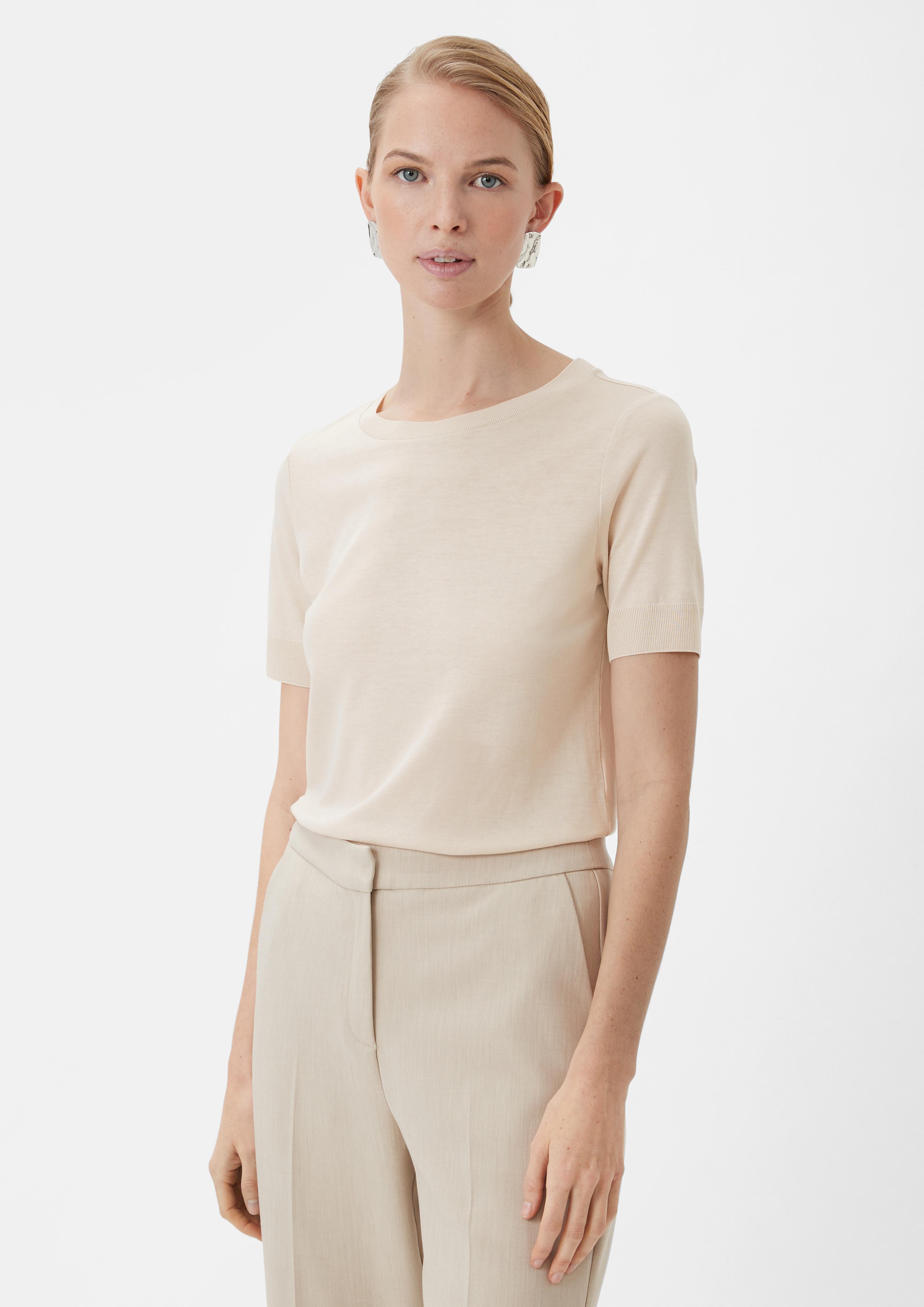 T-shirt with a turtleneck - light beige | Comma T-shirt with a turtleneck - light beige | Comma