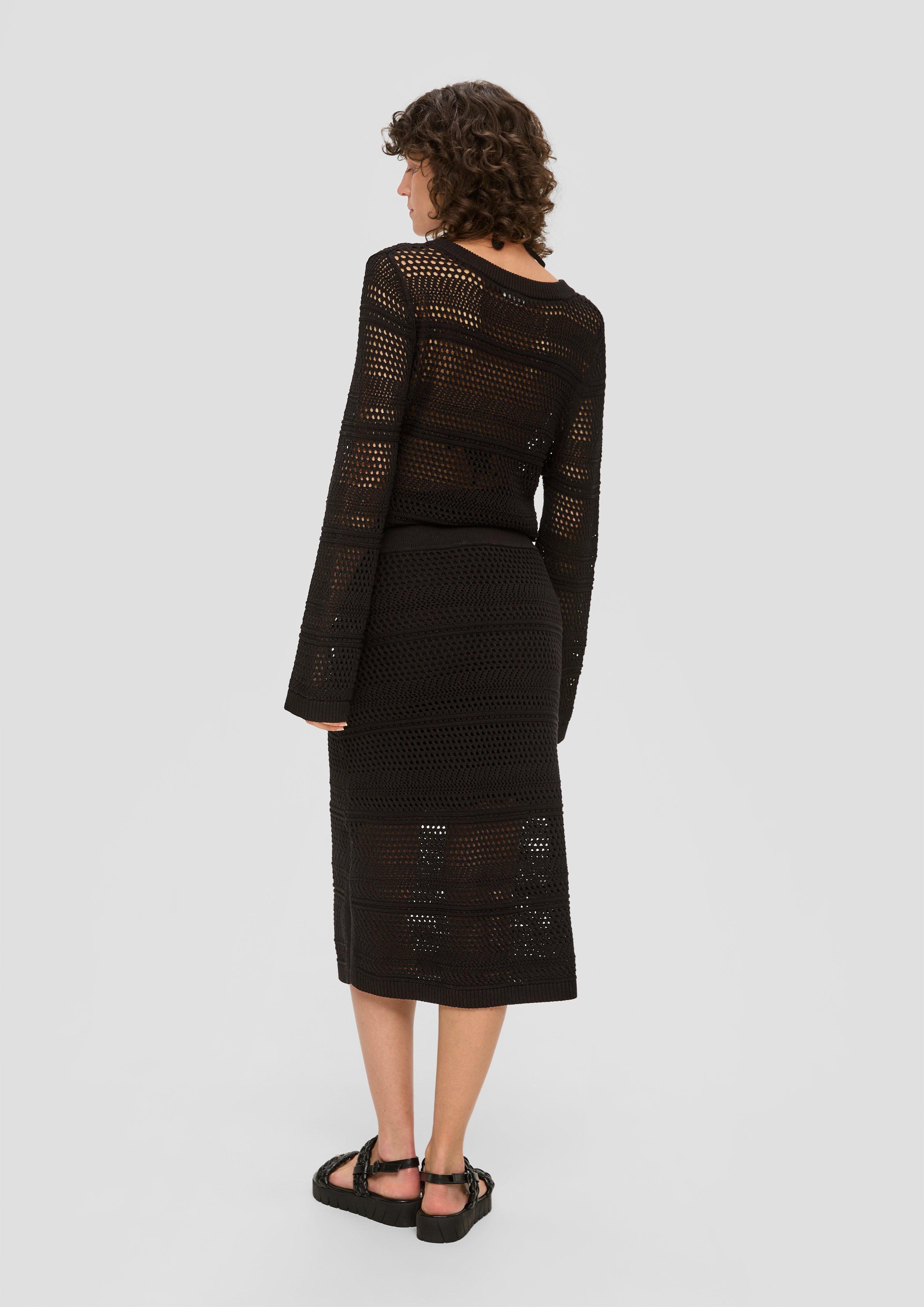 Mini-Rock mit Strickmuster - schwarz | s.Oliver