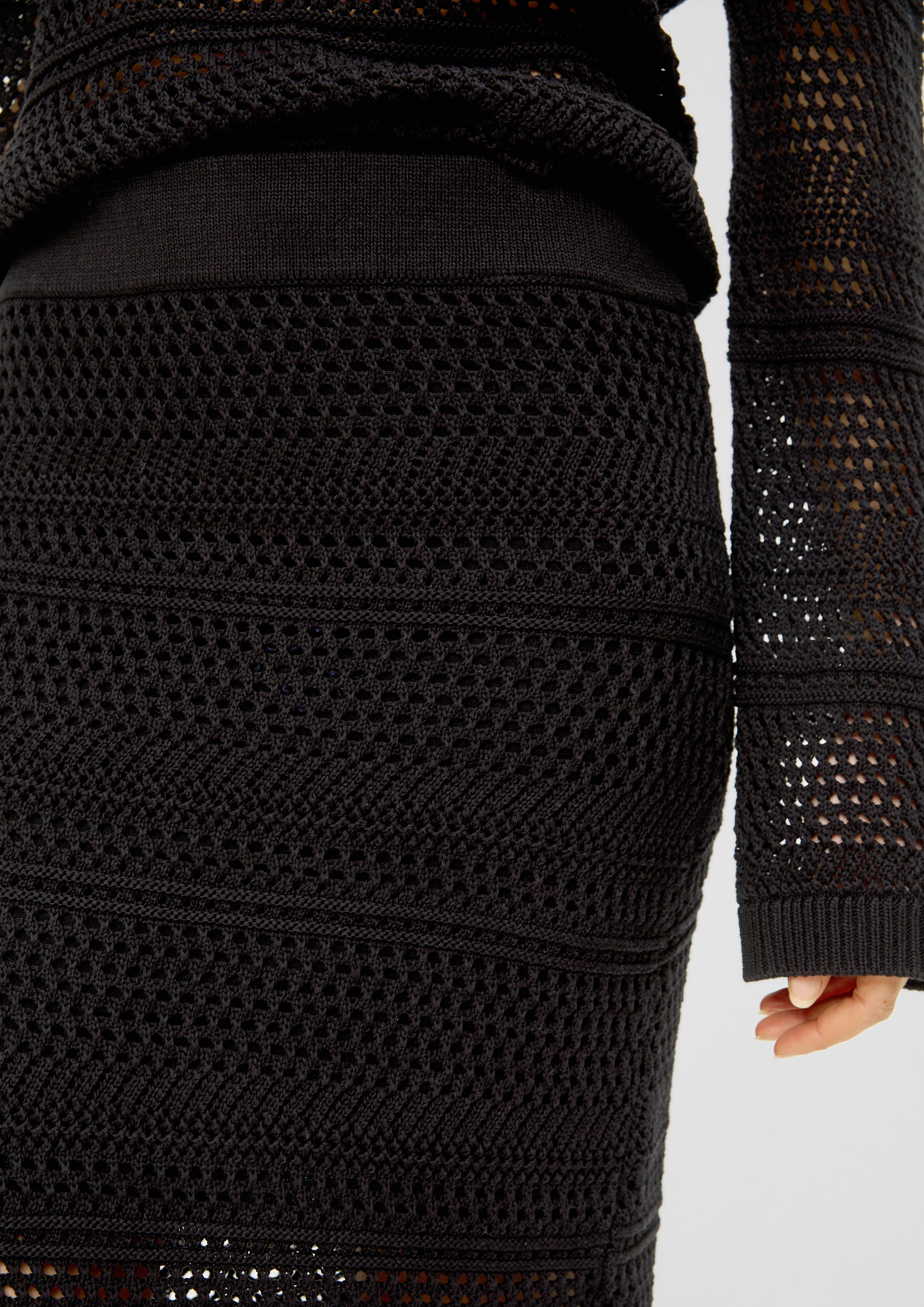 Mini-Rock mit Strickmuster - schwarz | s.Oliver