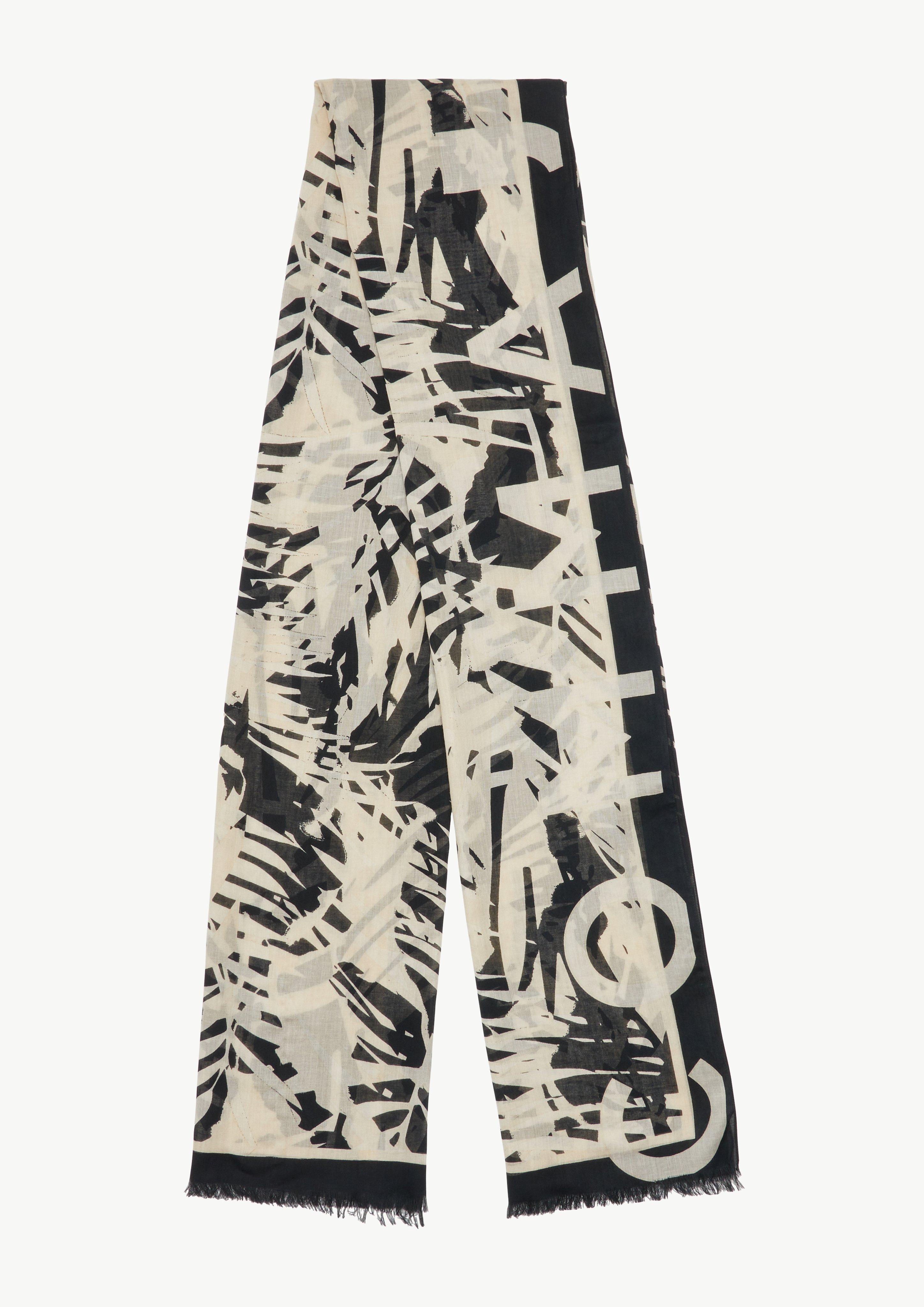 Modal blend scarf with a floral pattern - black | Comma