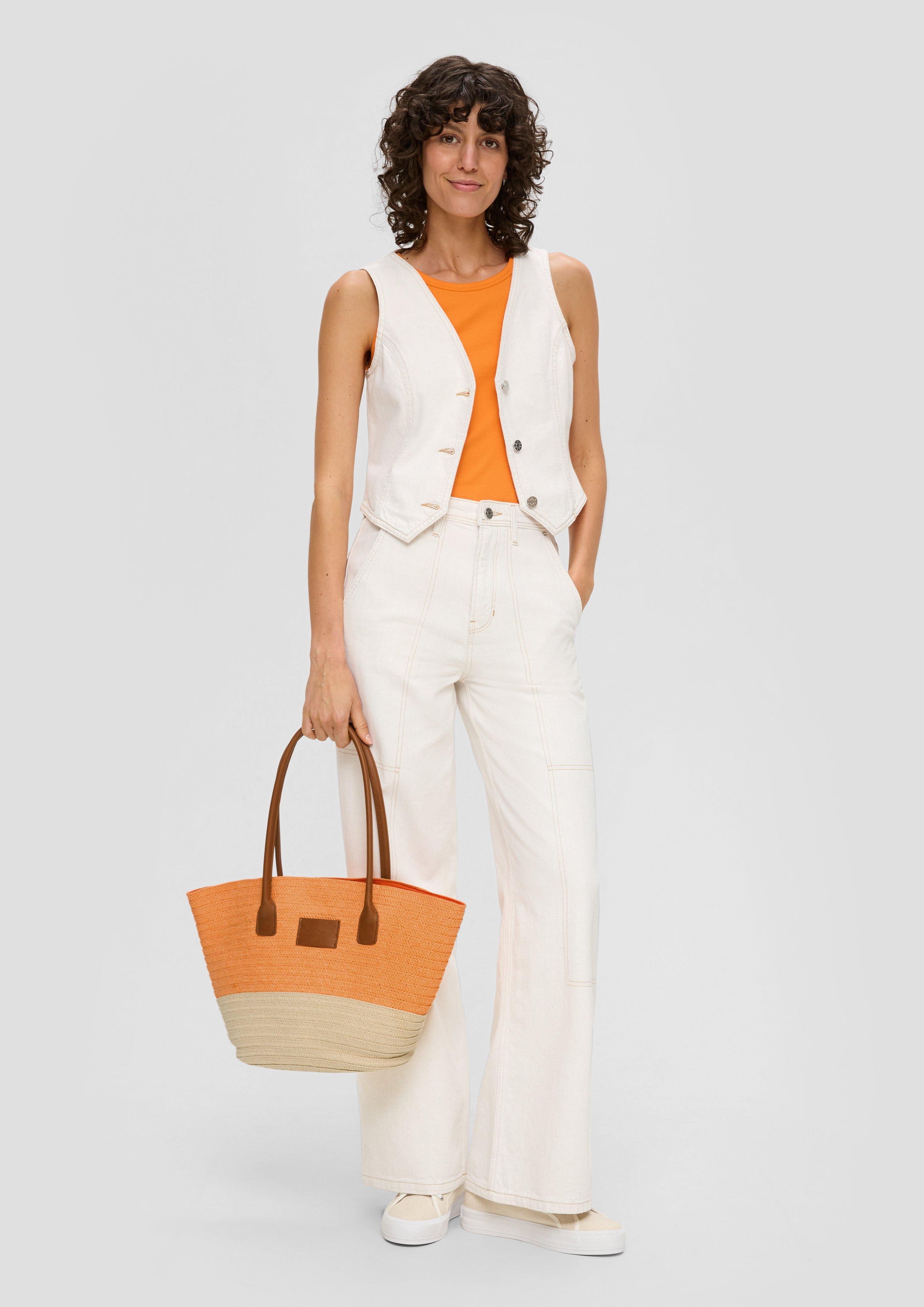 Shopper torba od imitacije lika s magnetnim zatvaračem - narančasta | s ...