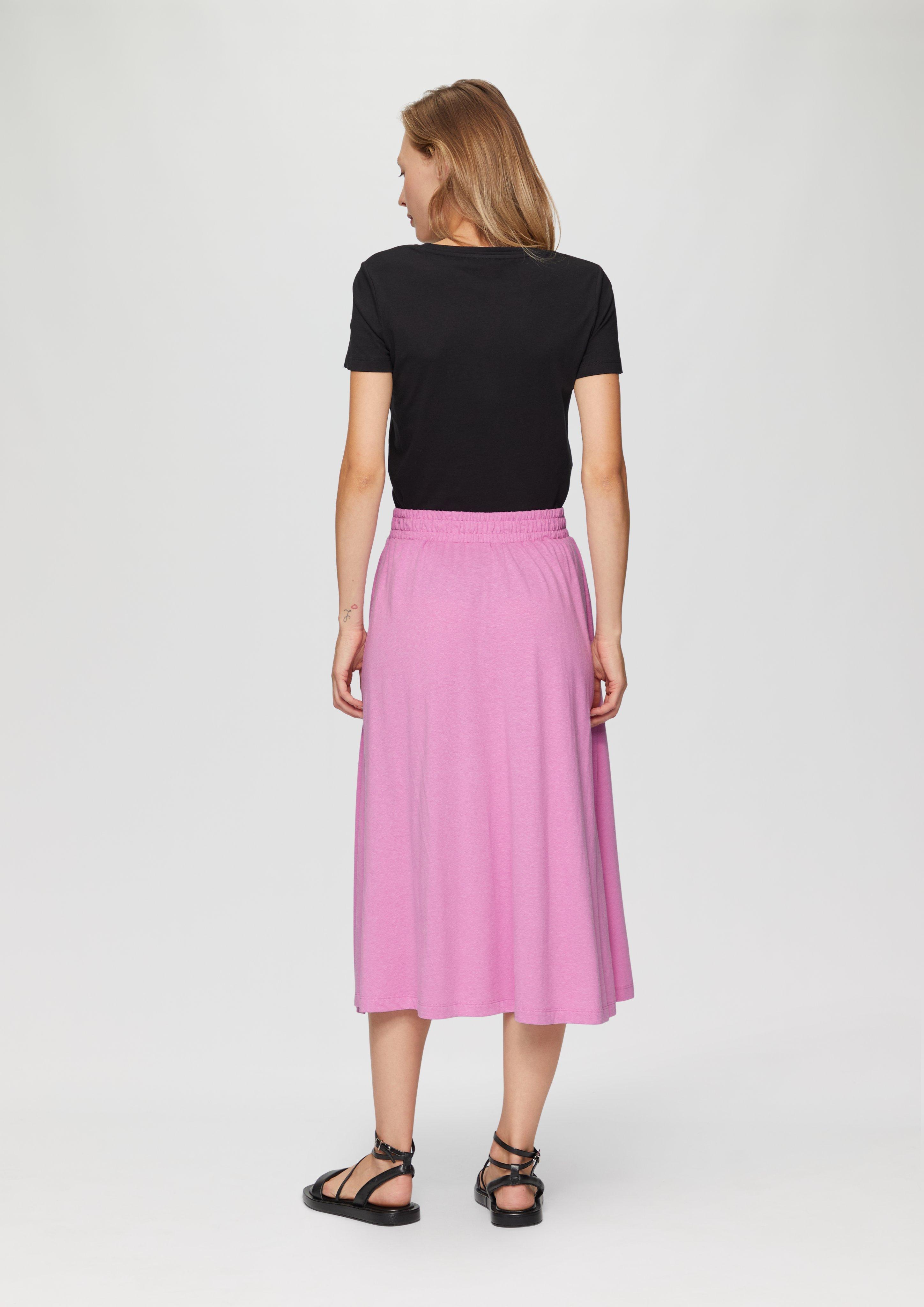 Jersey midi skirt with a melange look and relaxed fit - Pink | s.Oliver
