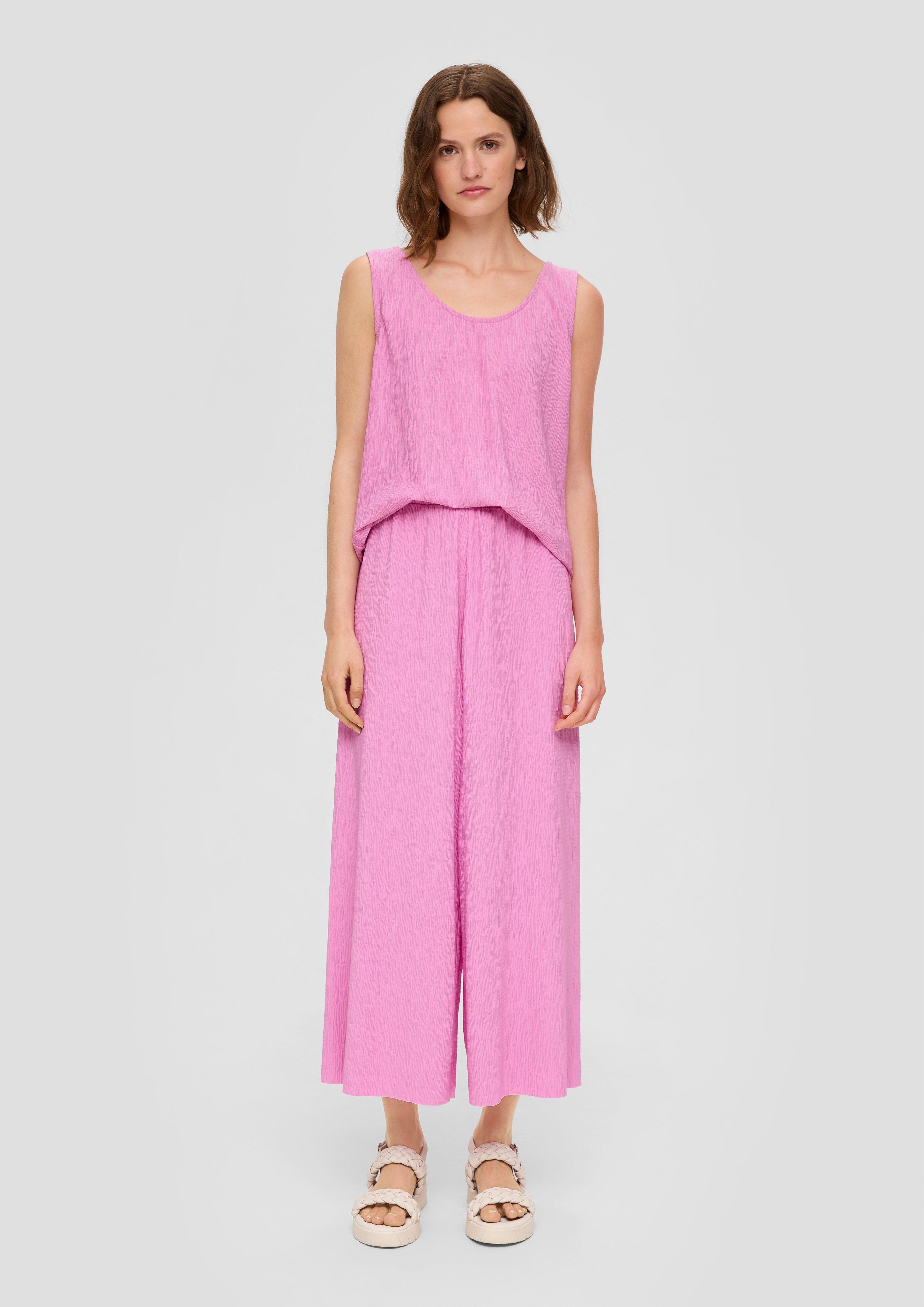 Pleated wide-leg trousers with an elasticated waistband - Pink | s.Oliver