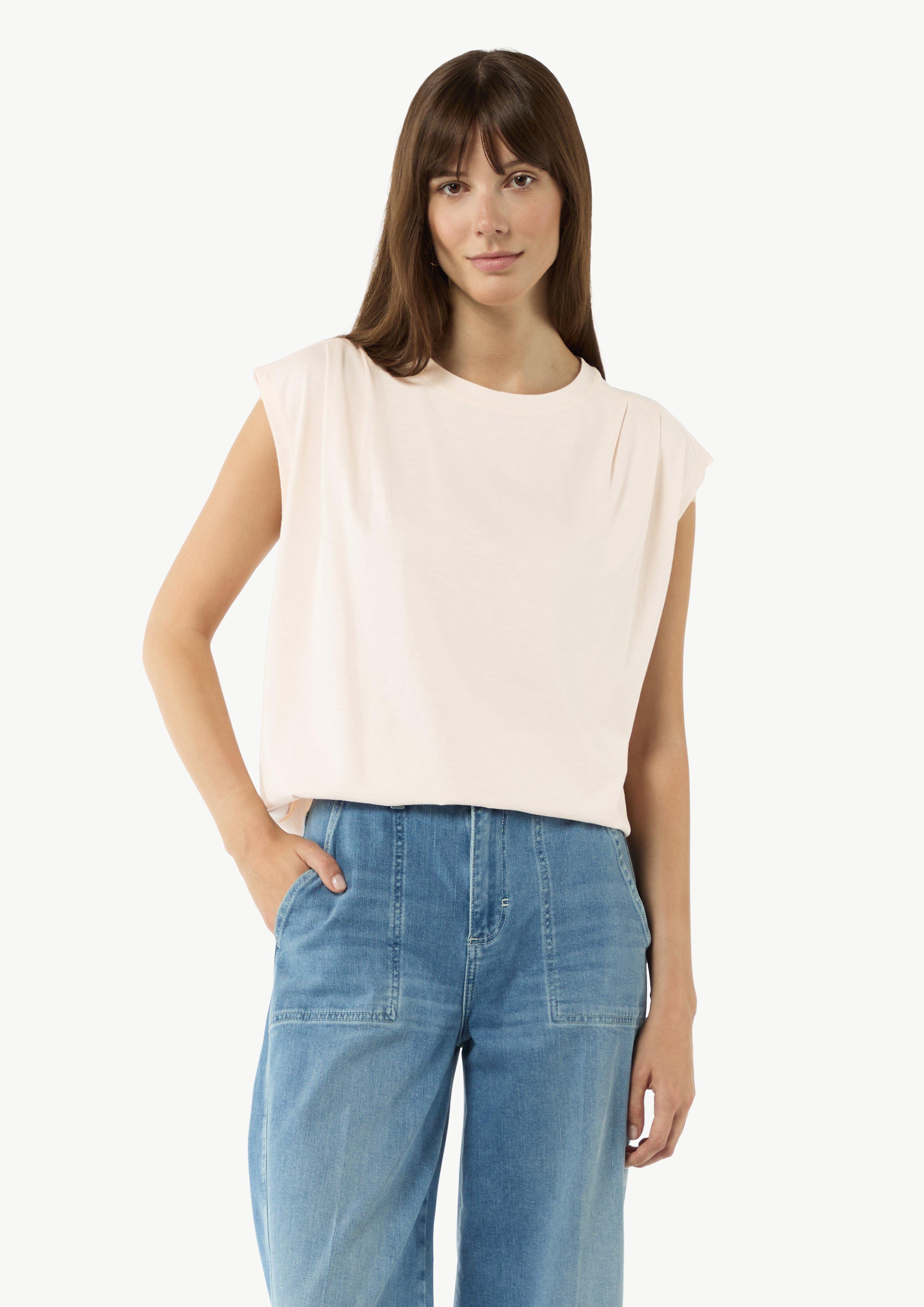 T-shirt with dropped shoulders - peach | Comma T-shirt with dropped shoulders - peach | Comma