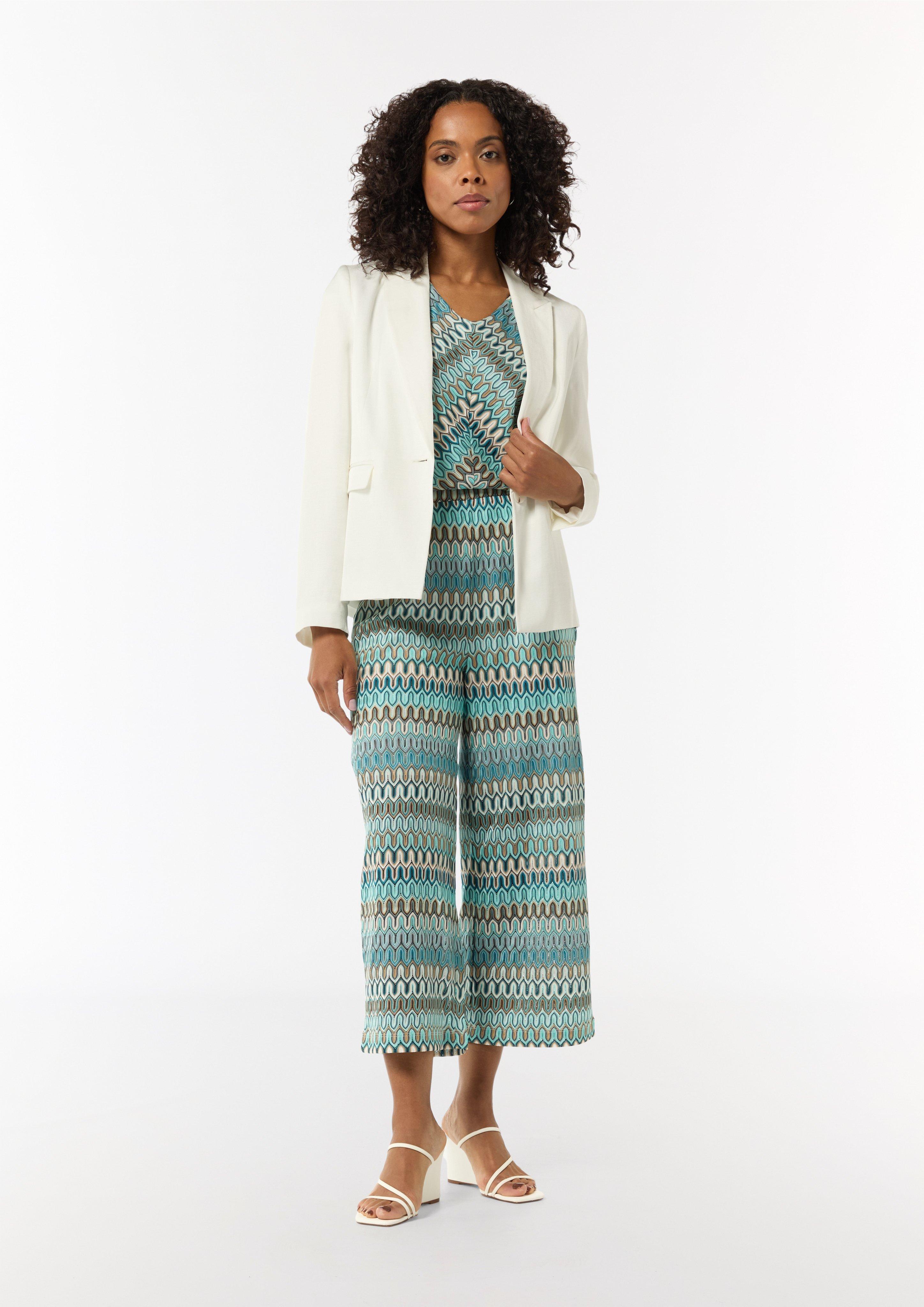Patterned jersey knit top with a V-neckline - pastel Patterned jersey knit top with a V-neckline - pastel