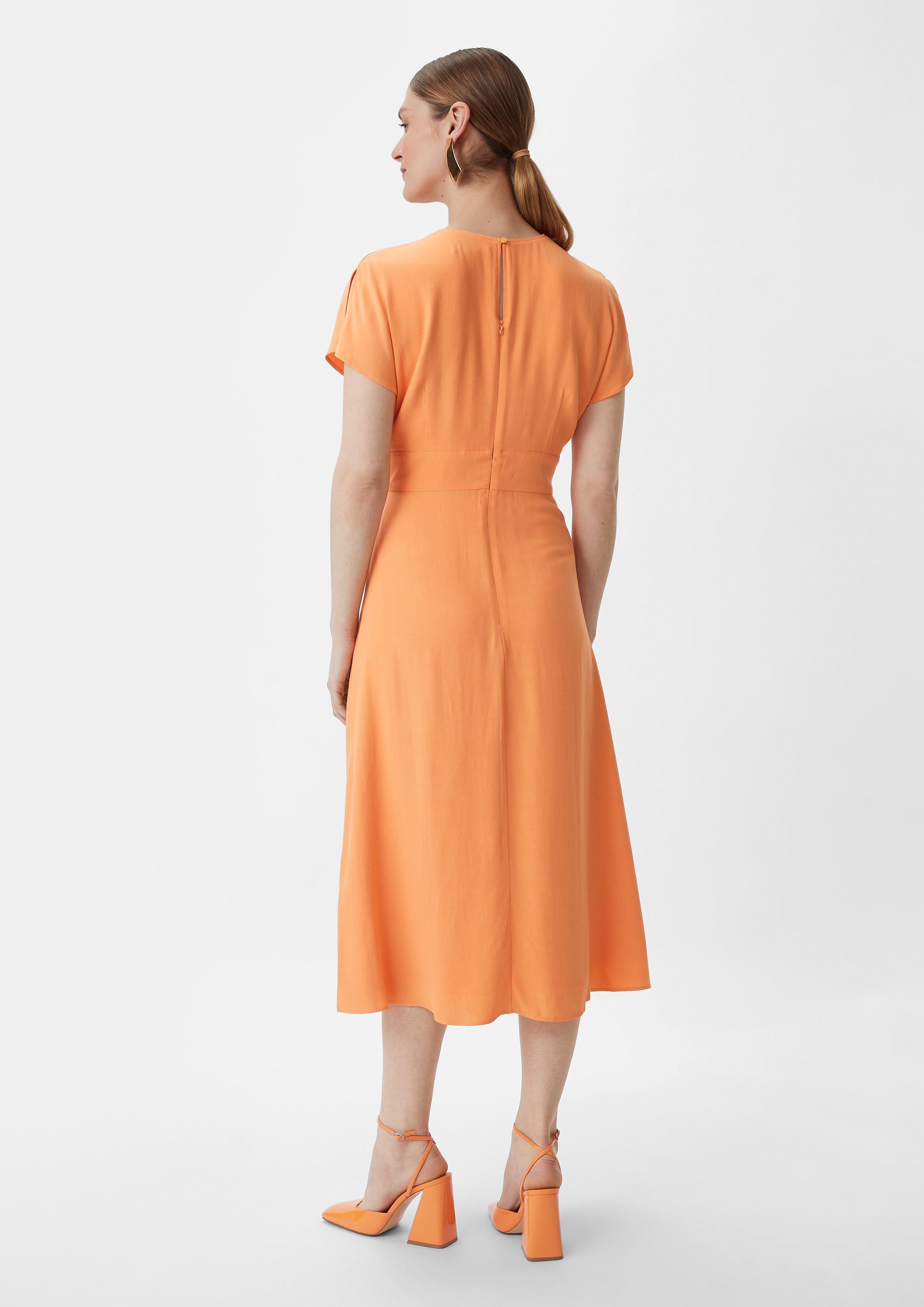 Satin midi dress - orange | Comma
